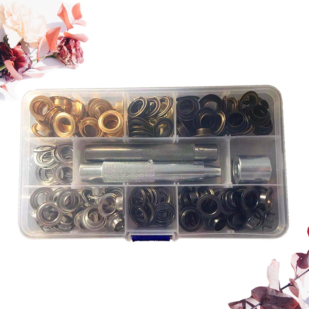 SKISUNO Grommets Eyelets Kit for in Black 100 Sets of Grommets 10mm ...