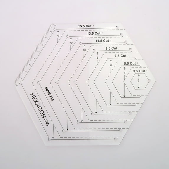 SKISUNO Hexagon Quilting Ruler 1Pcs For Transparent Acrylic Template ...
