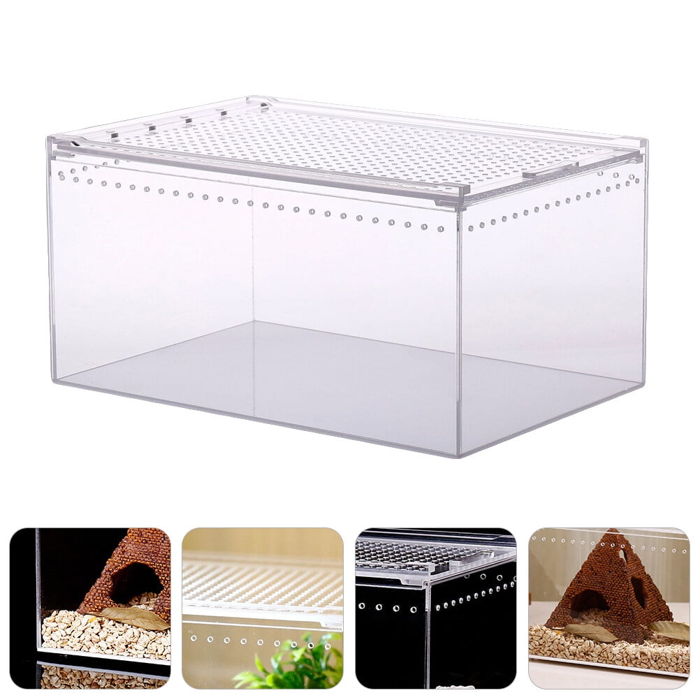 SKISUNO Lizard Box 1Pcs Acrylic Reptile Feeding Container Transparent 7 ...