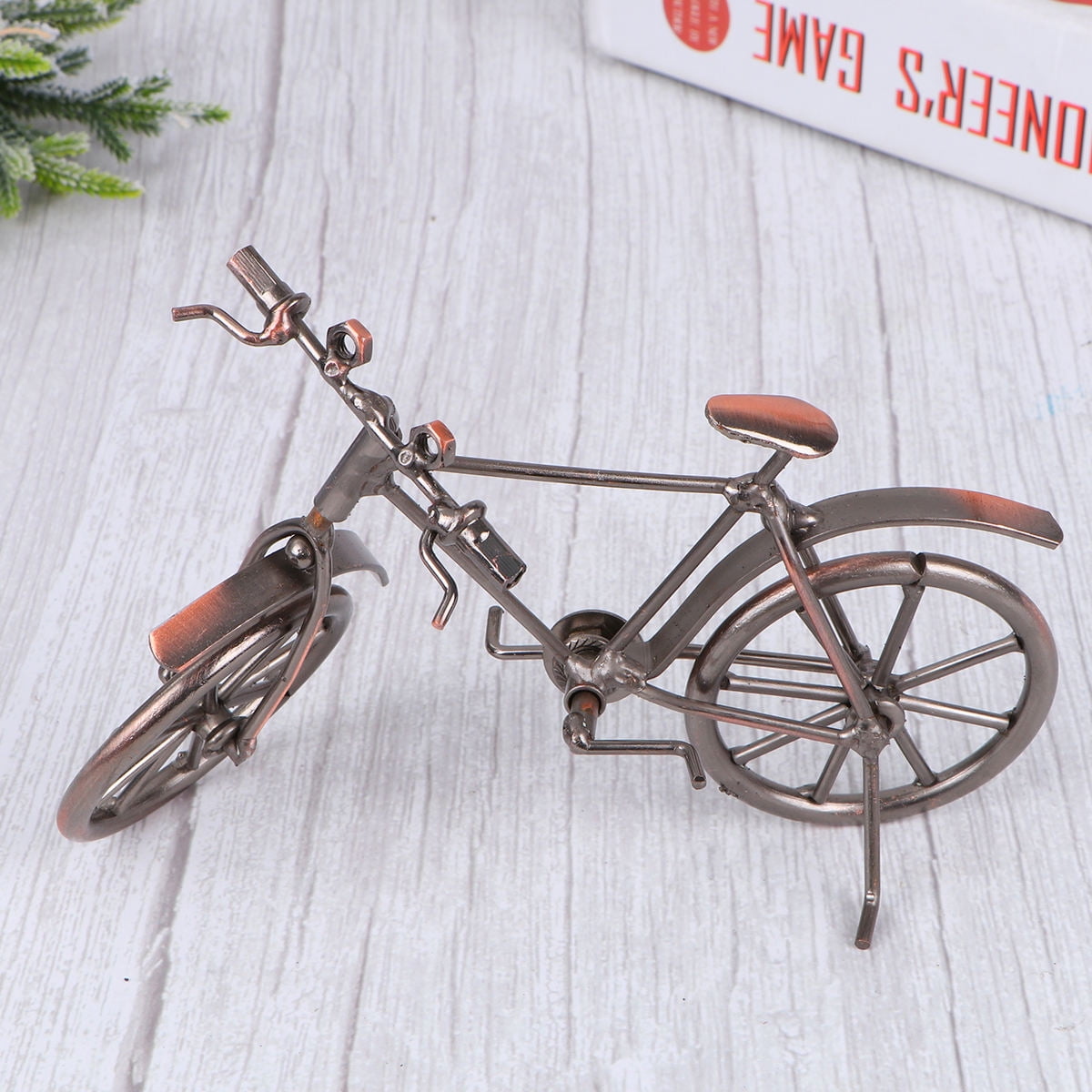 SKISUNO Metal Sculpture Bike Statue Tabletop Decoration Light Brown ...