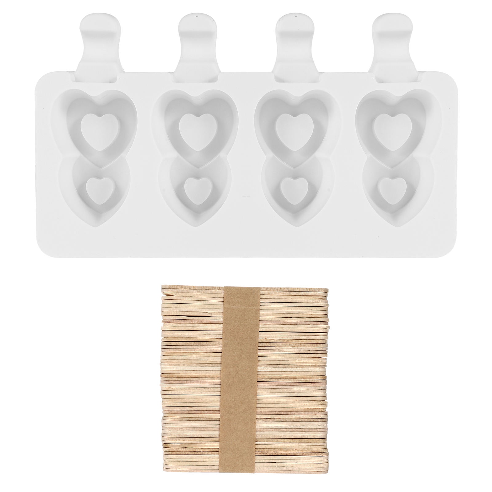 SKISUNO Reusable Ice Cream Molds 1 Set Silicone Freezer Mold For Kids ...