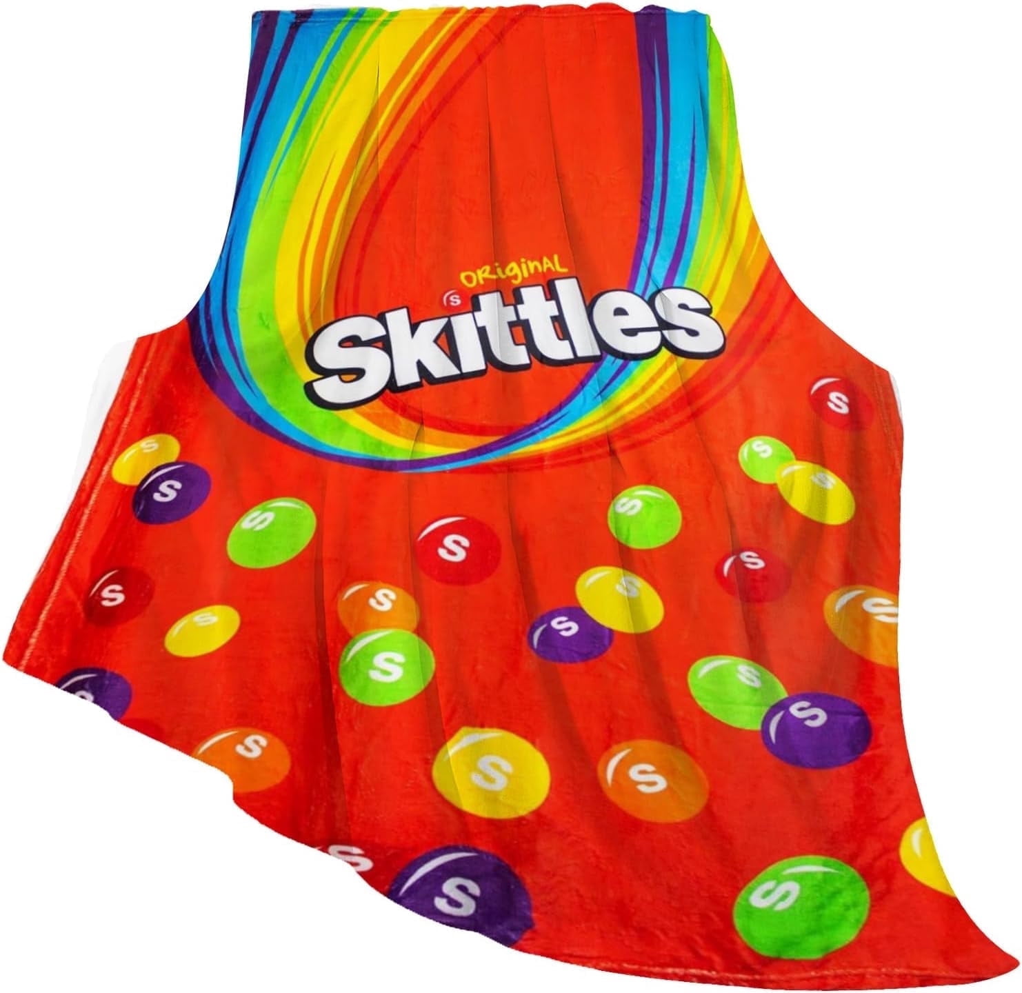 SKITTLES Candy-Inspired Throw Fleece Blanket | Soft and Lightweight ...
