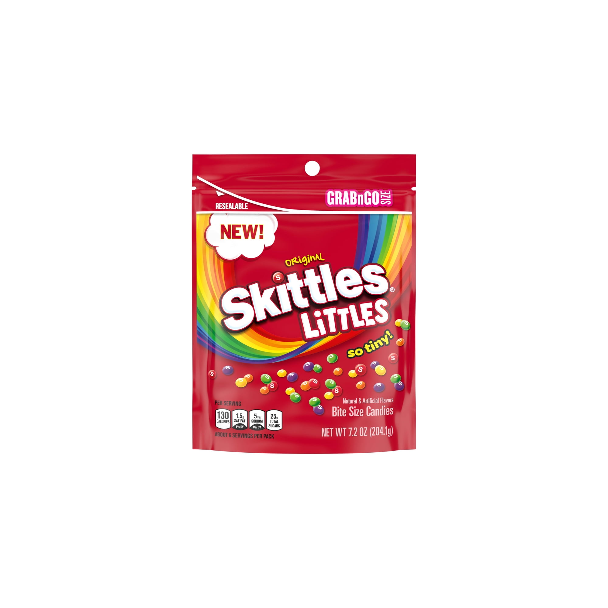SKITTLES LITTLES Original Chewy Candy, Grab N Go, 7.2 Oz Resealable Bag ...