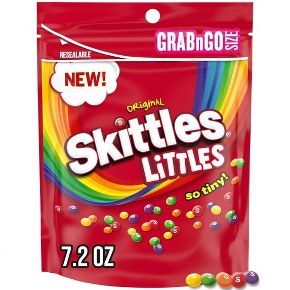 SKITTLES LITTLES Original Chewy Candy, Fruit Snacks, Resealable 7.2 Oz ...