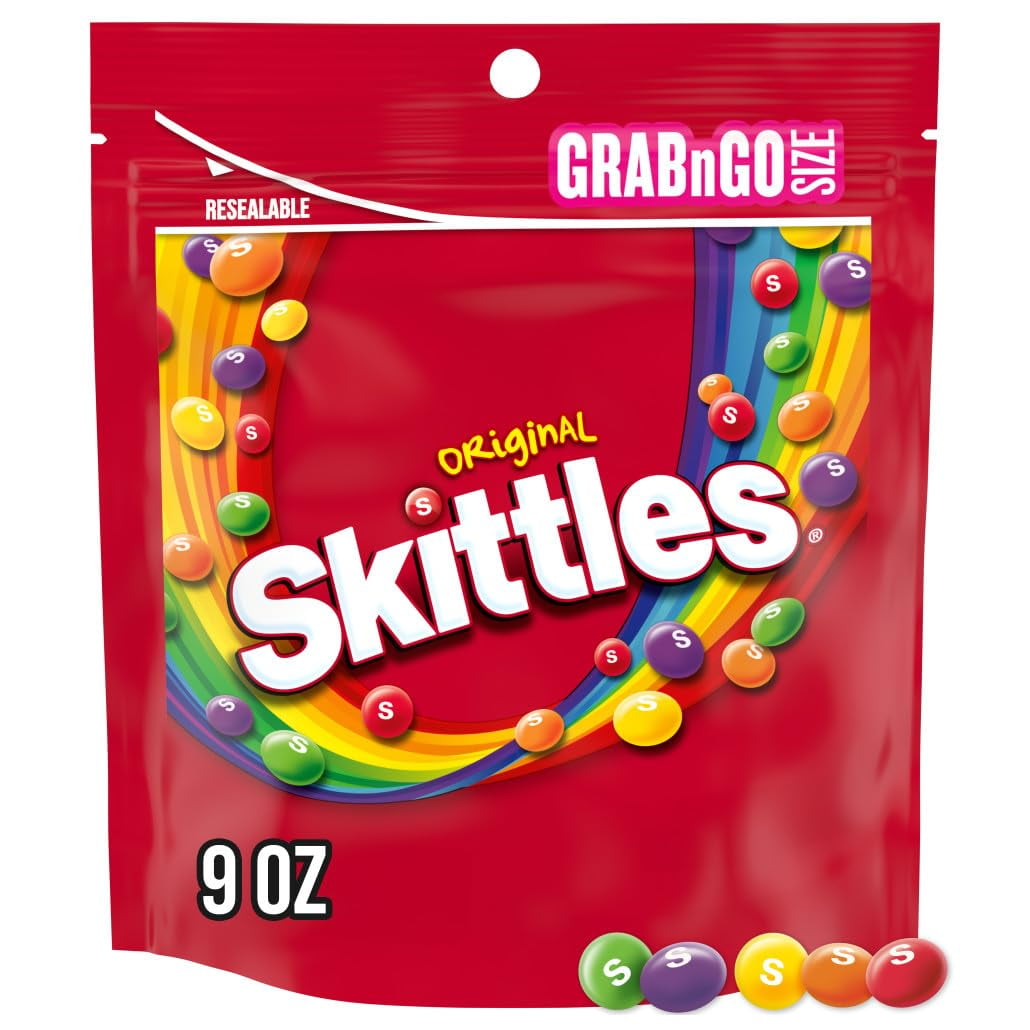 SKITTLES Original Summer Chewy Candy, Grab N Go, 9 Oz Resealable Candy Bag - Walmart.com