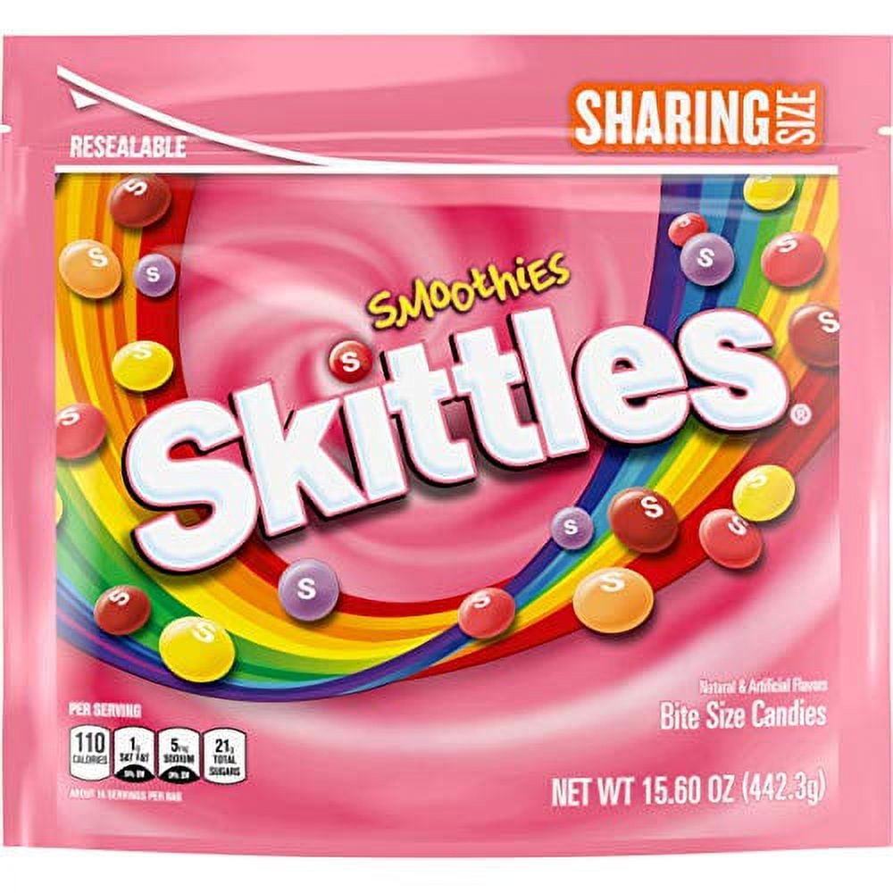 SKITTLES Shareable Smoothie Flavor Chewy Candy Bulk Pack, 15.6oz Bag ...