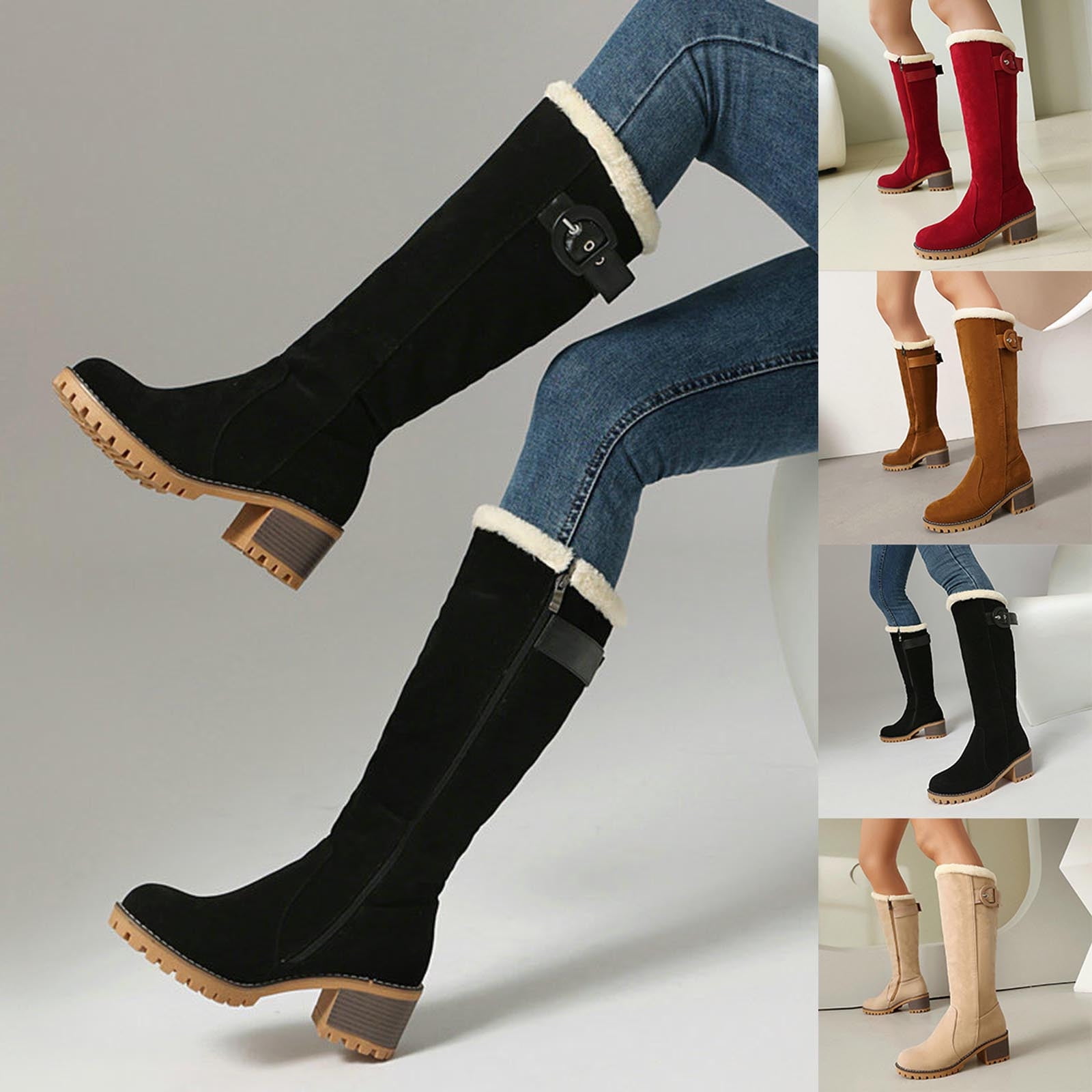 SKIYLEVZ Knee-High Boots for Women Everyday Style Waterproof Winter ...
