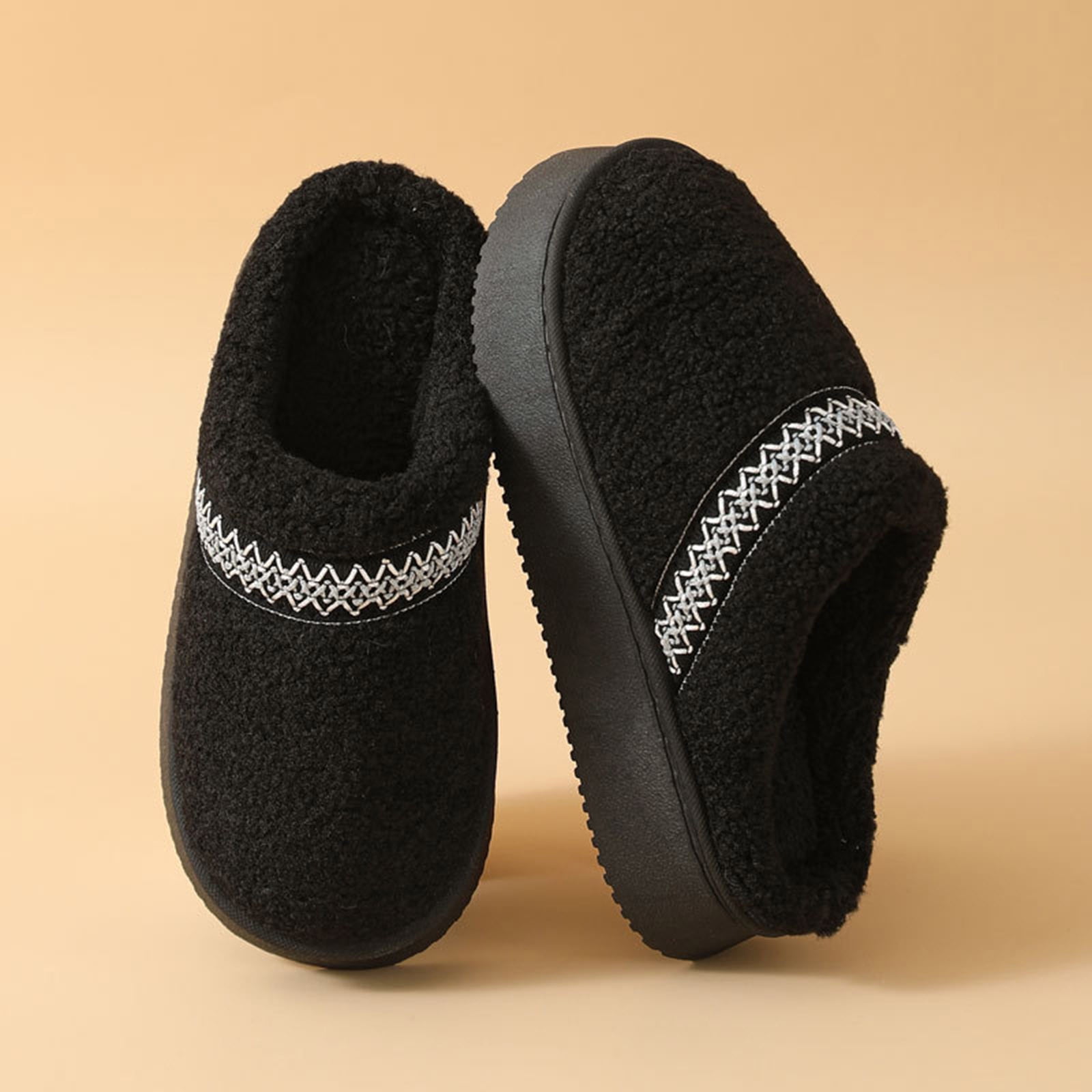 SKIYLEVZ Women's Fuzzy Slippers Comfortable Soft Arch Fleece Lined ...