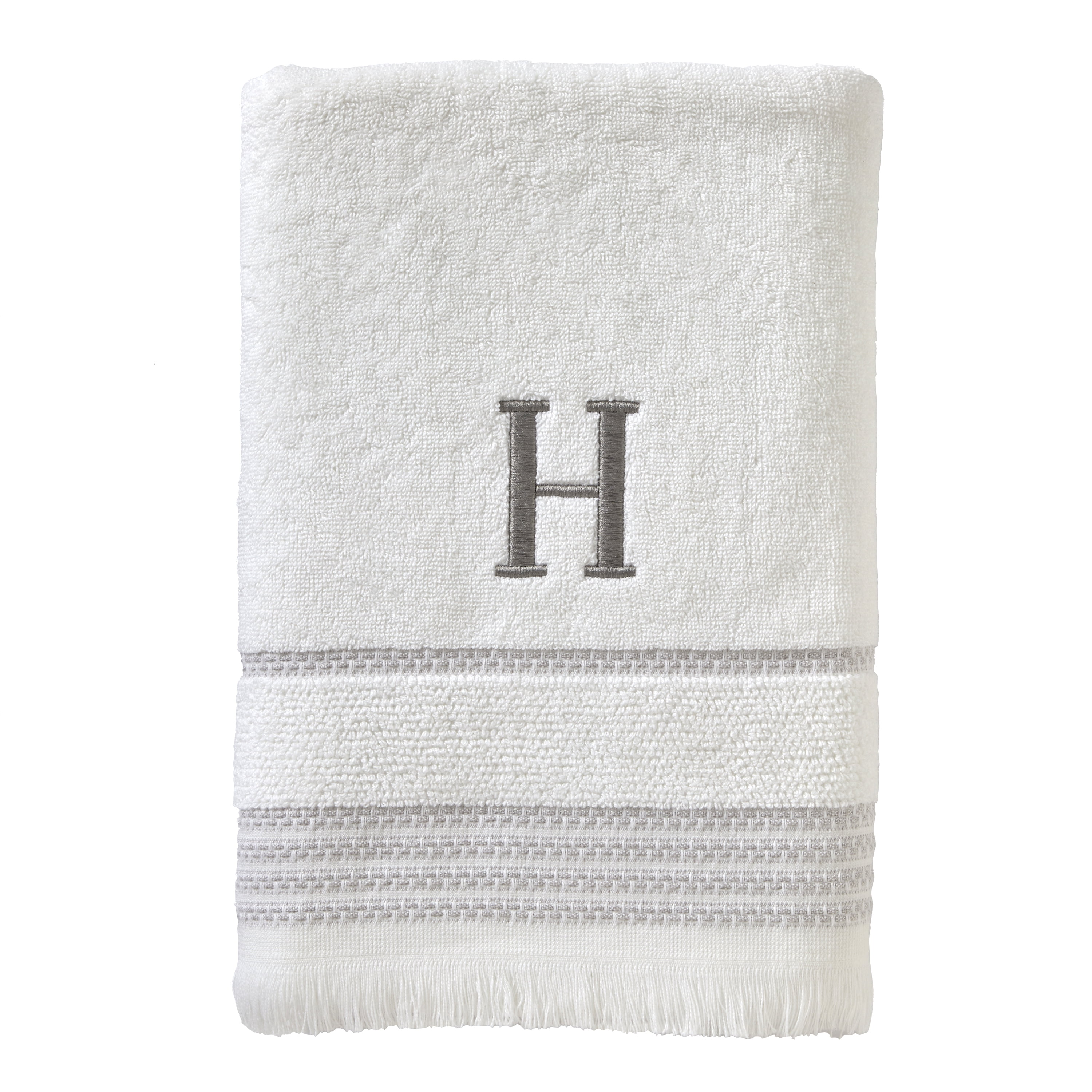 SKL Home Casual Monogram Bath Towel, "H", White - Walmart.com