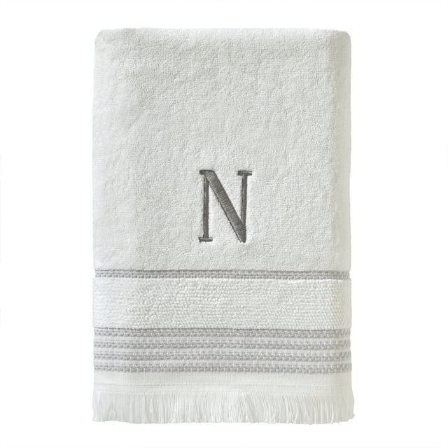 SKL Home Casual Monogram Bath Towel, "N", White - Walmart.com