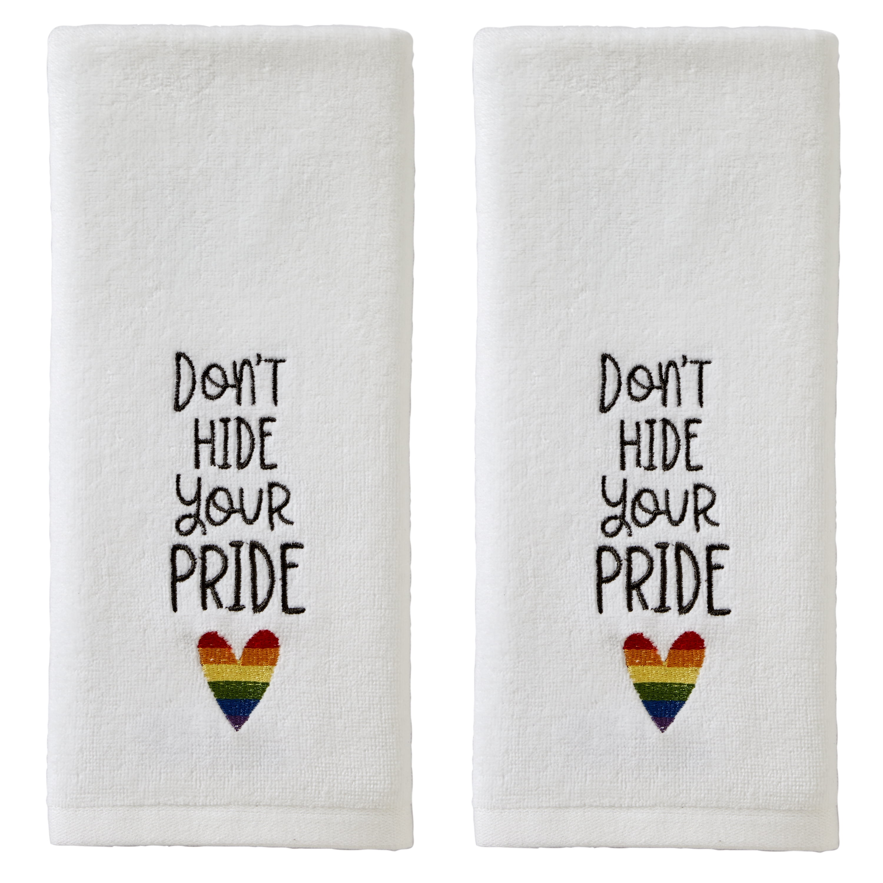 SKL Home Dont Hide Your Pride Hand Towel (2-Pack), White, 16x26, Cotton ...