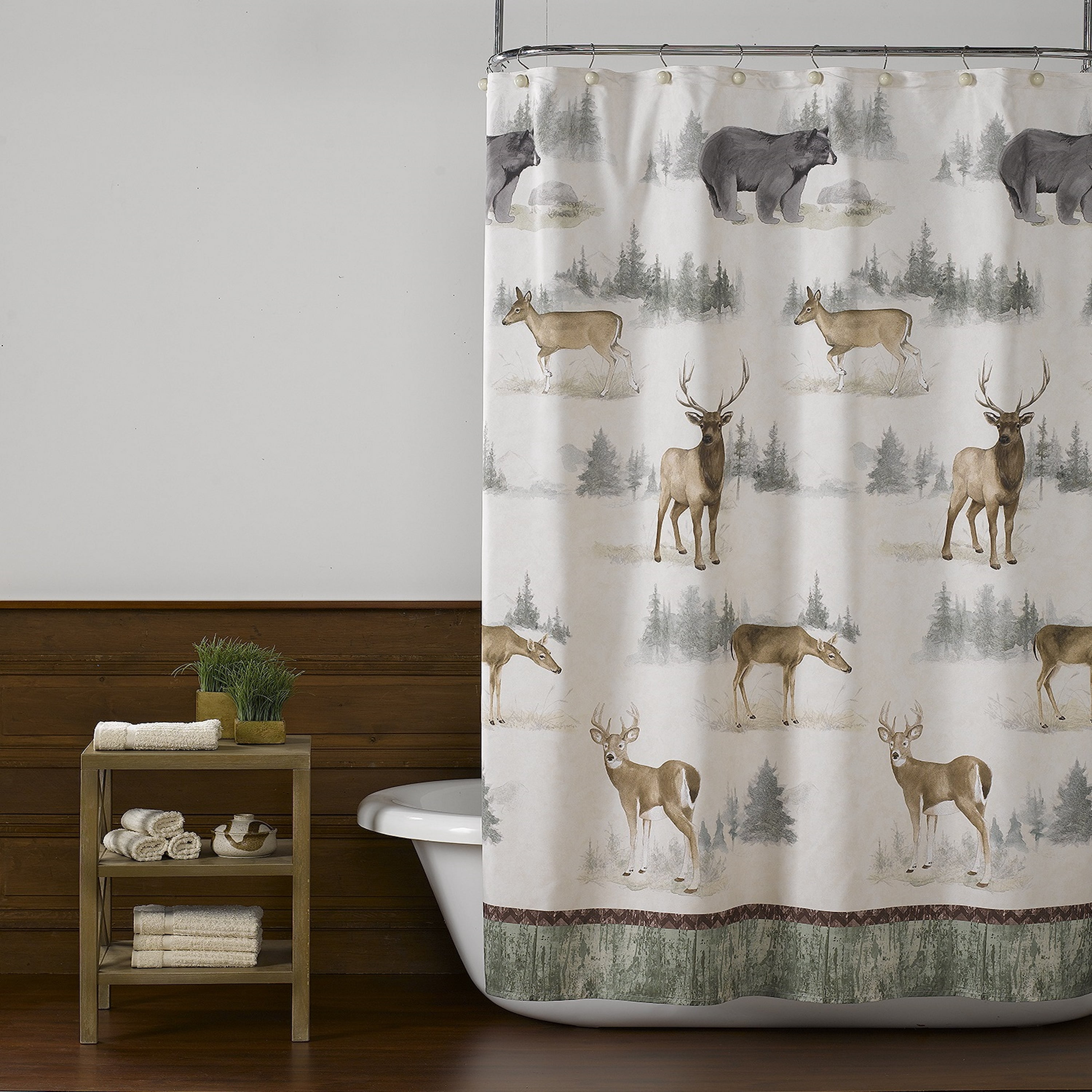 SKL Home Home On The Range Fabric Shower Curtain, Multicolor, 70" x 72 ...