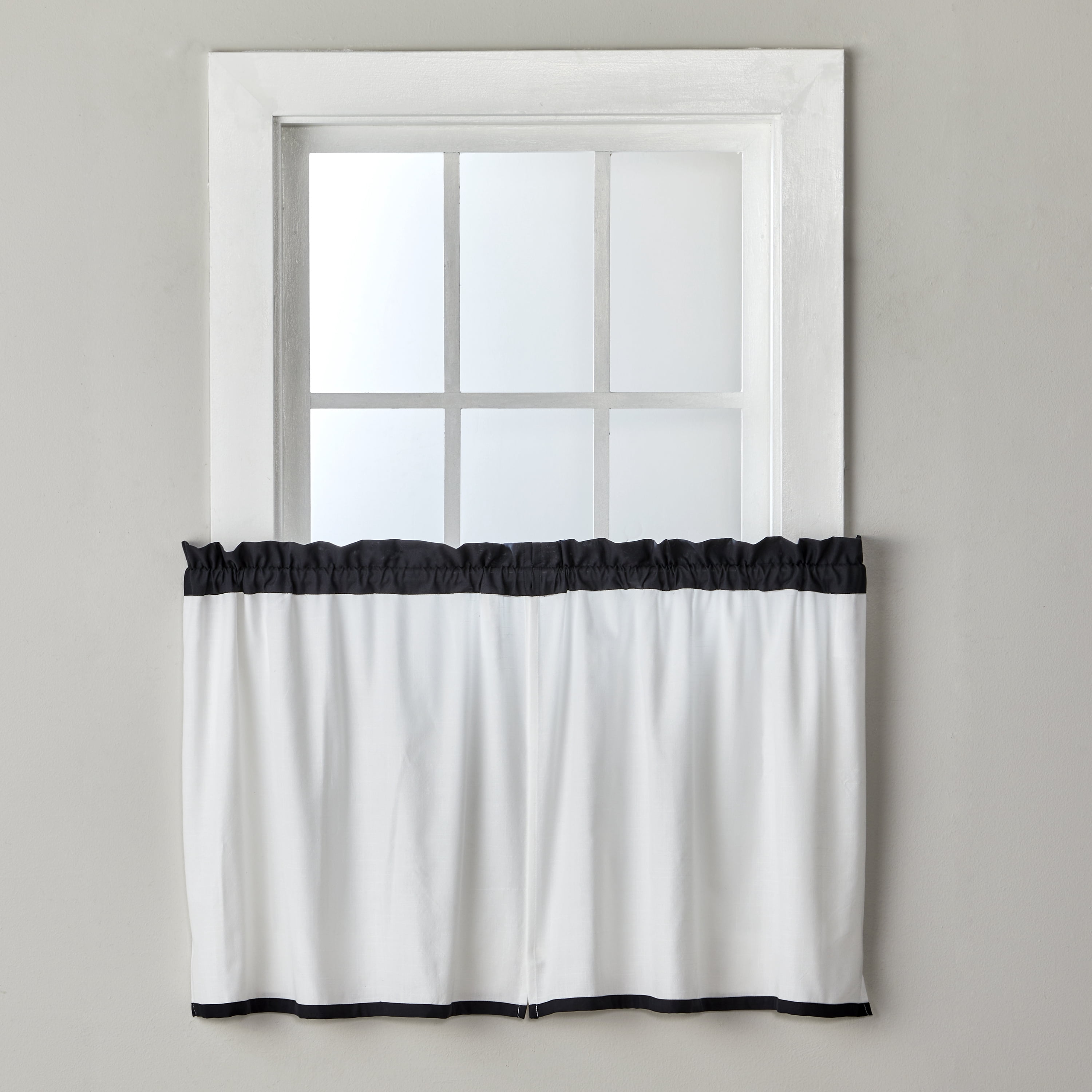 SKL Home Marrisa Tier Curtain Pair, Black, 56x24 - Walmart.com