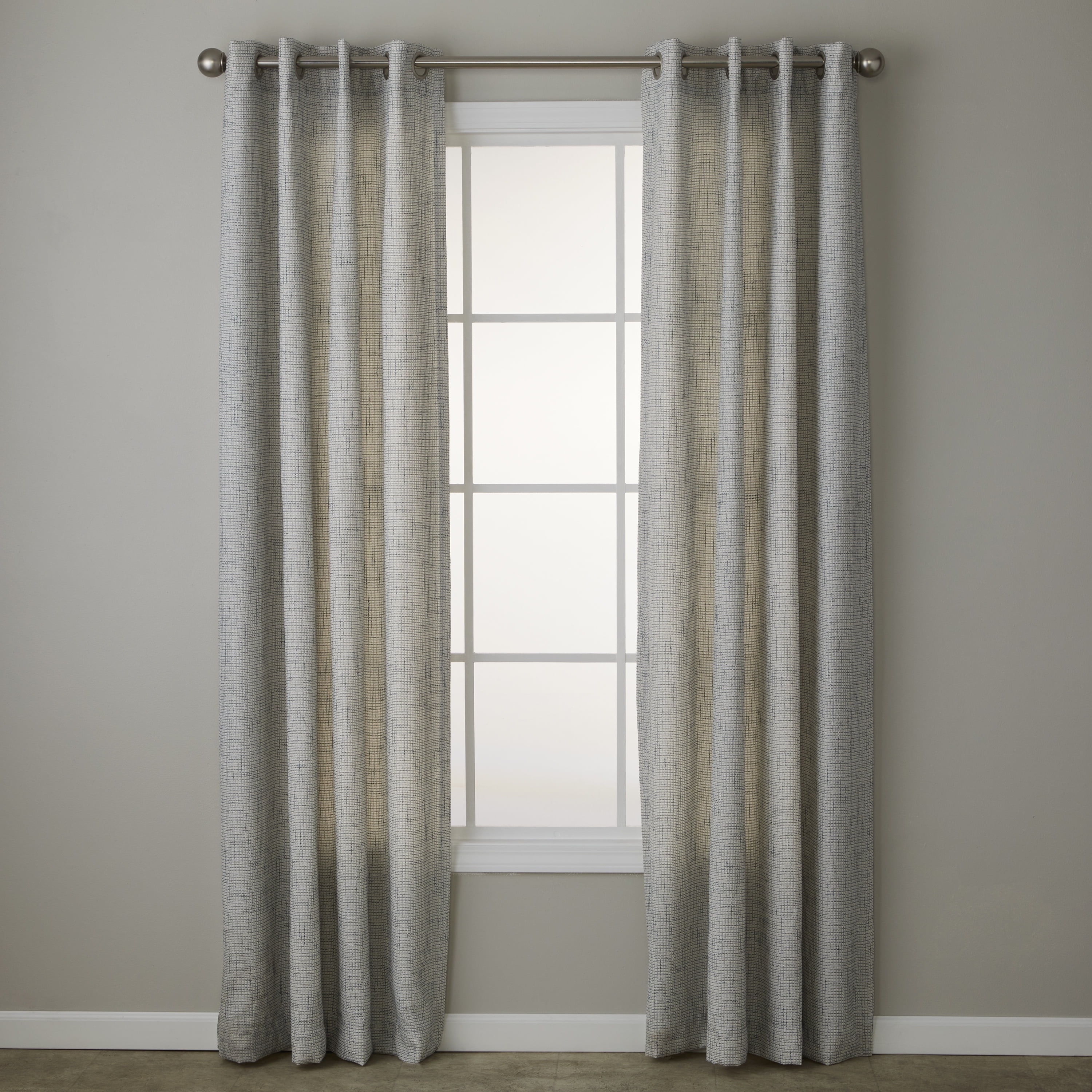 SKL Home Textured Grommet Light Filtering Curtain Panel, 52" x 84 ...