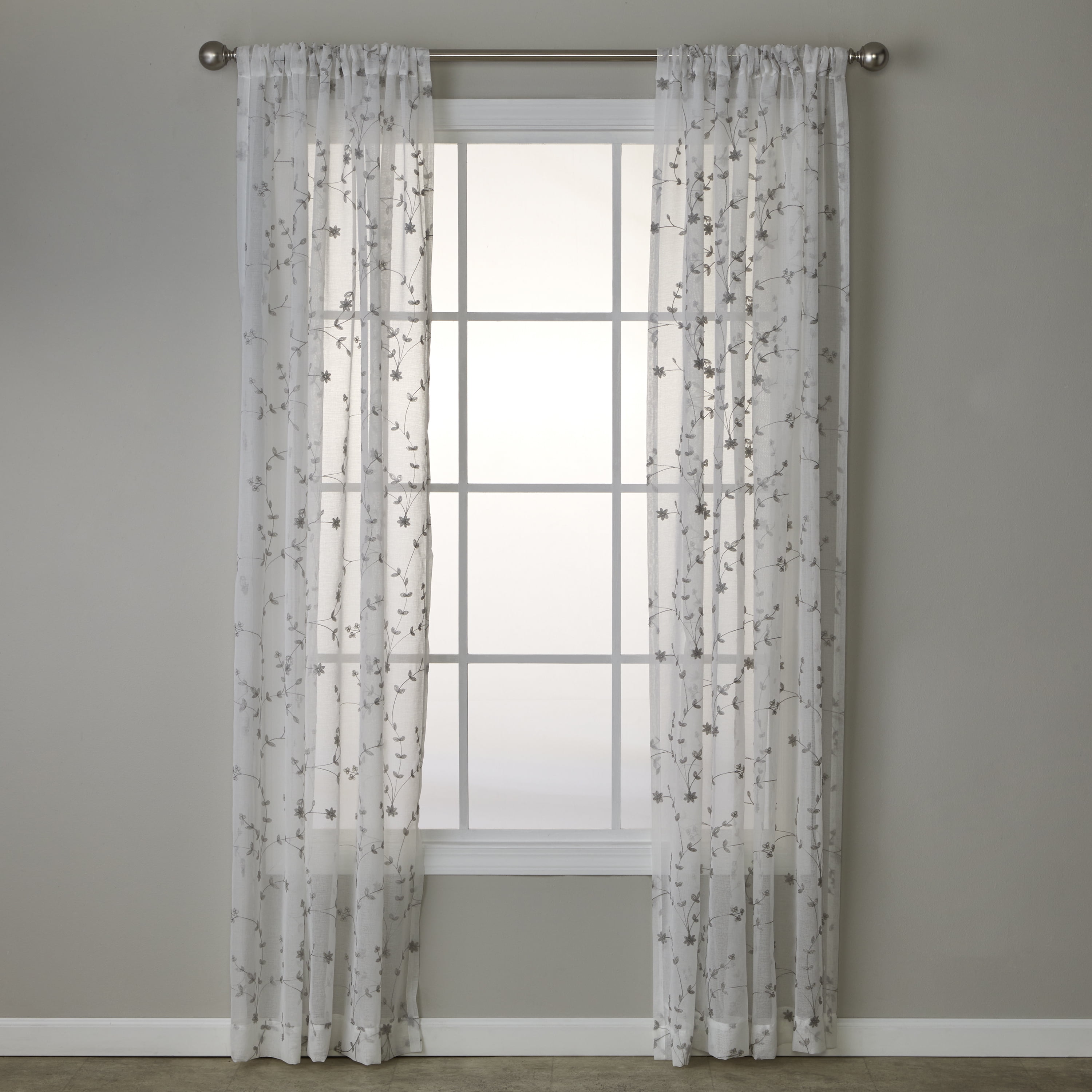 SKL Home Whispering Winds Curtain Panel, Gray, 52x84 - Walmart.com