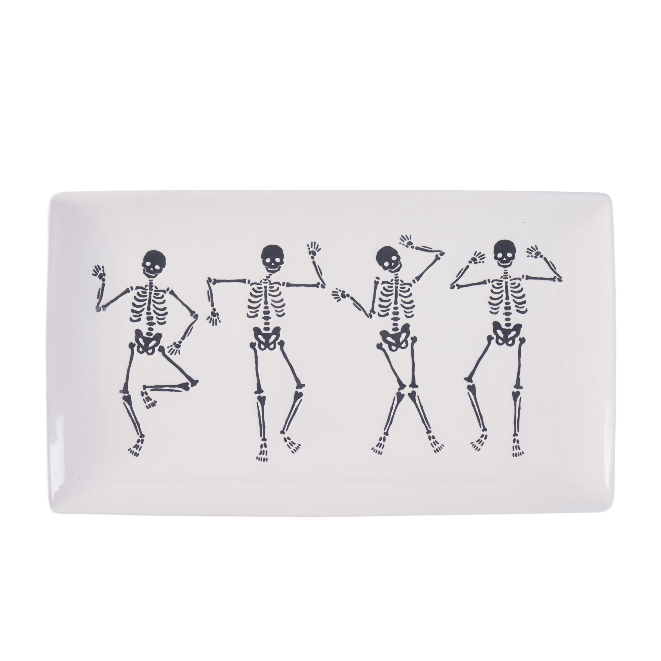 Way to Celebrate Halloween Ceramic Dancing Skeletons Tray - Walmart.com