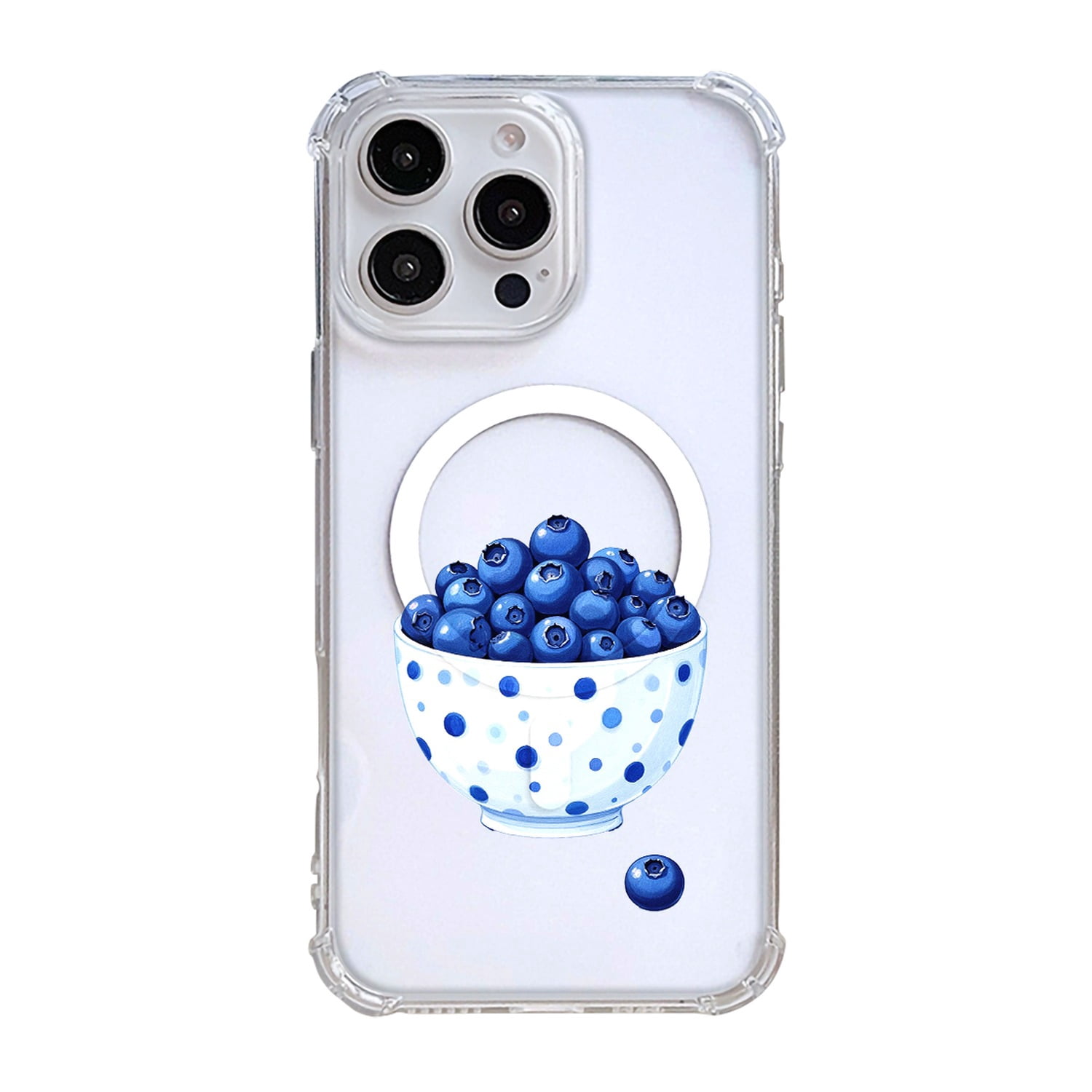 SKLYDDI Clear Blueberry Painted for iPhone 13 Case - Painted Blueberry ...