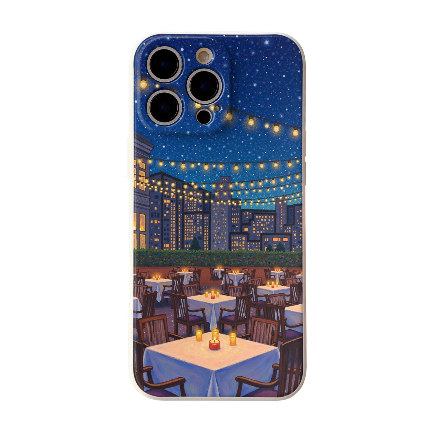 SKLYDDI Multicolor Calm Nighttime Rooftop for iPhone X Case - Painterly ...