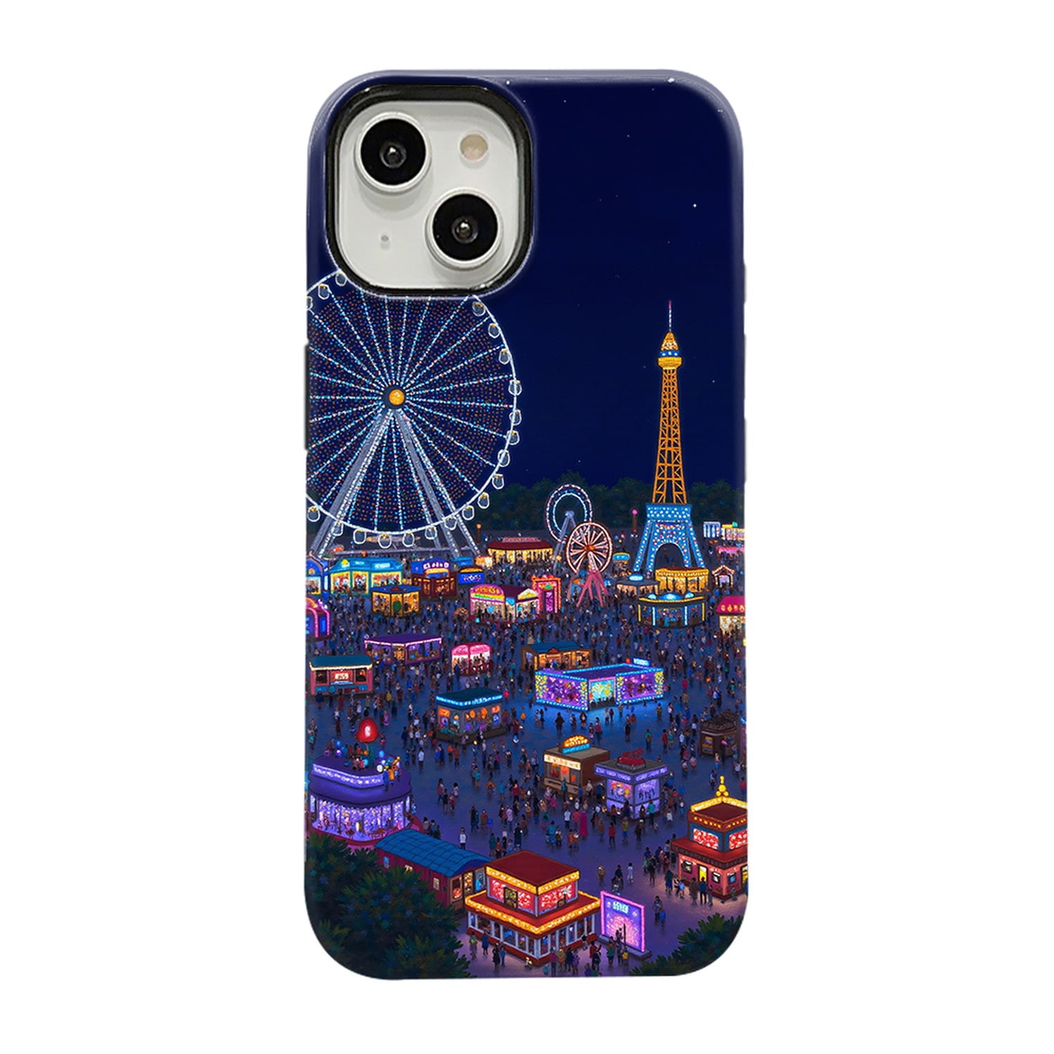 SKLYDDI Multicolor Festive Night Carnival for iPhone 13 Pro Case - Illustrative Rides & Booths ...