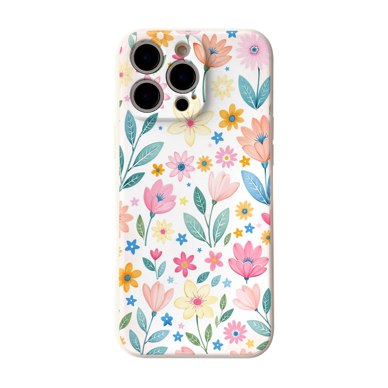 SKLYDDI Multicolor Pastel Floral for iPhone 14 Pro Case - Illustrated ...