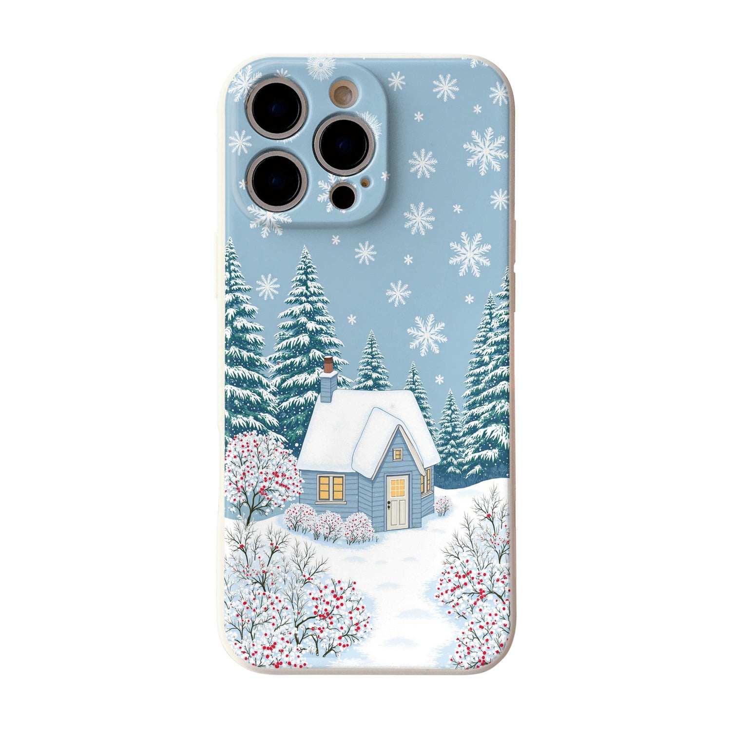 SKLYDDI Multicolor Snowy Forest for iPhone 14 Pro Max Case - Red ...