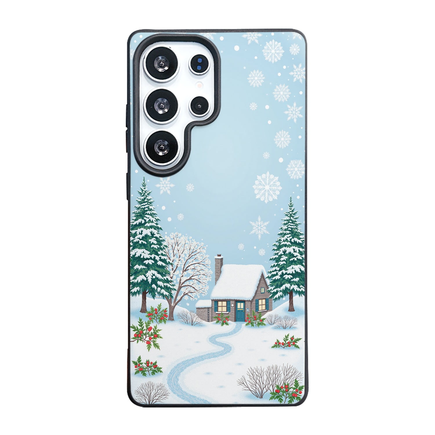 SKLYDDI Multicolor Snowy Pathway & Red Berries for Galaxy A02 Case ...