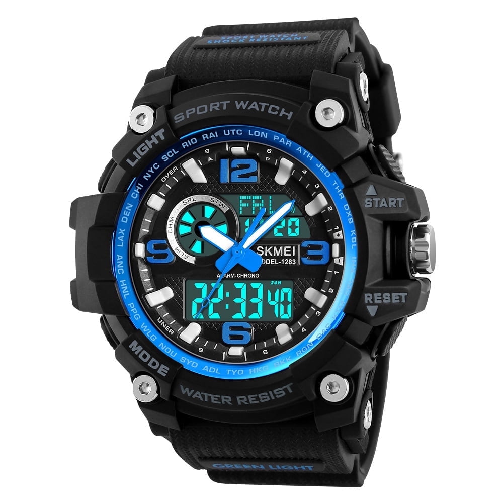 SKMEI Men's Analog Sports Watch, LED Military Digital Watch Electronic ...
