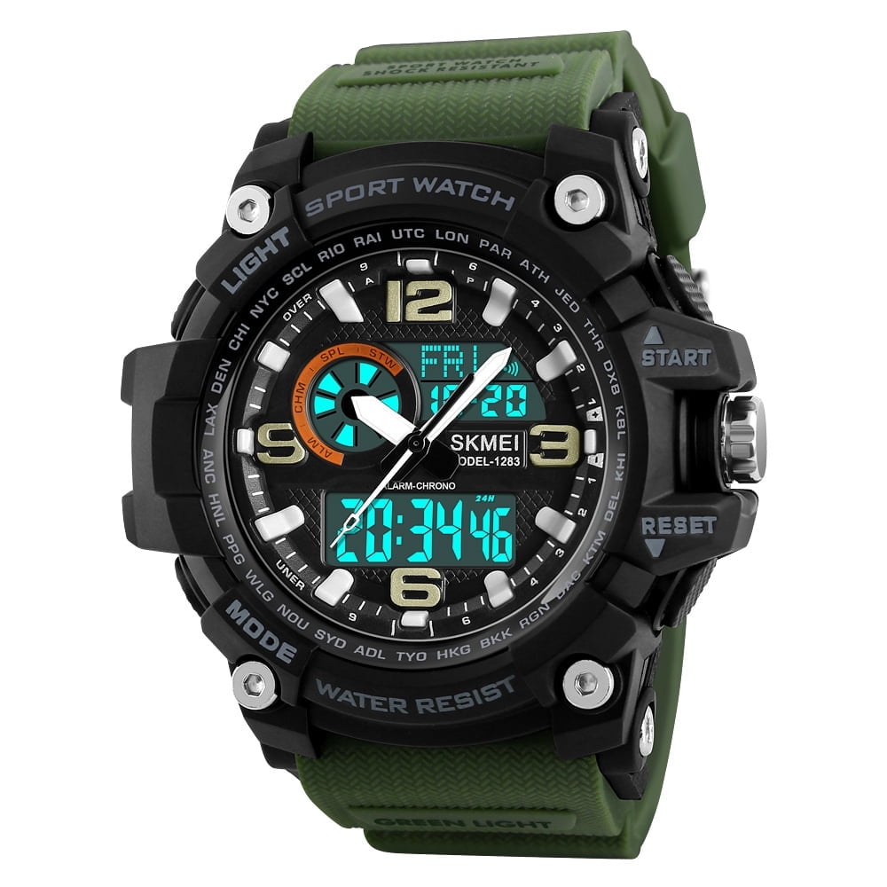 SKMEI Men's Analog Sports Watch, LED Military Digital Watch Electronic ...