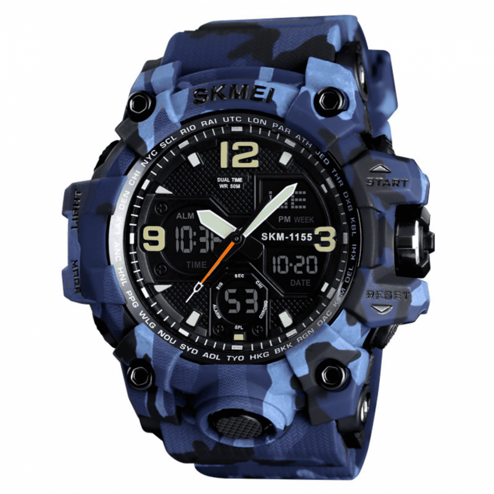 "SKMEI Men's Waterproof Digital Sports Watch, Military Analog LED ...