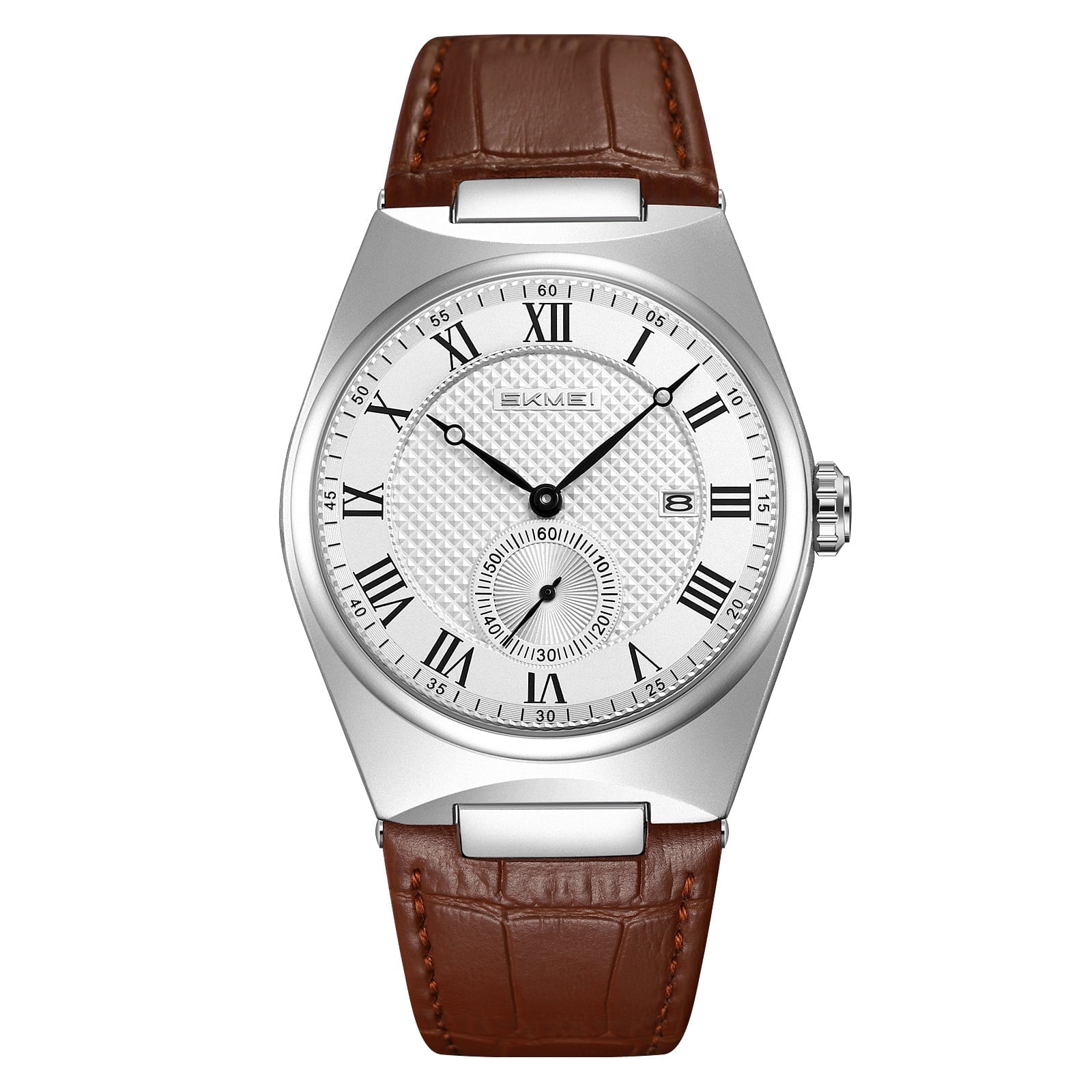 SKMEI Men's Casual Leather Watch Big Face Watch for Men，Fashion ...