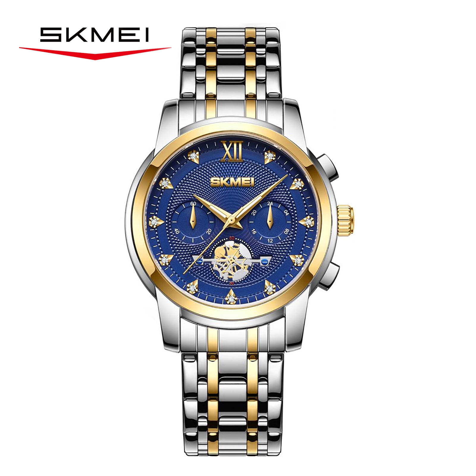 SKMEI Men's Chronograph Quartz Watches Waterproof Stainless Steel Wrist ...