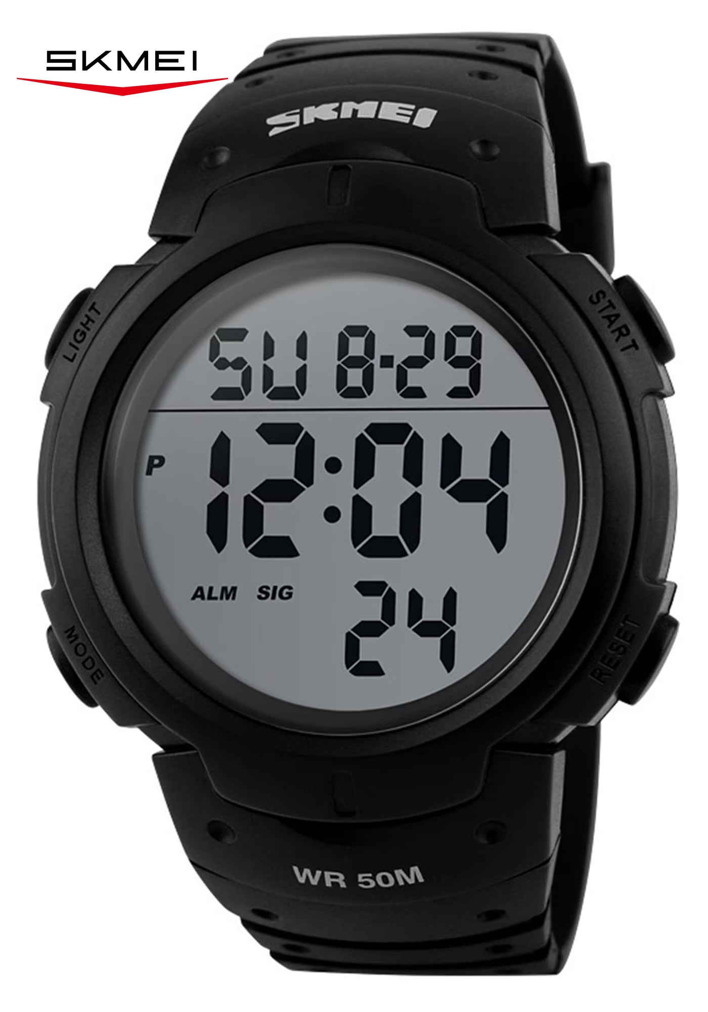 SKMEI Men's Digital Sports Watch Large Face Military Format Waterproof ...