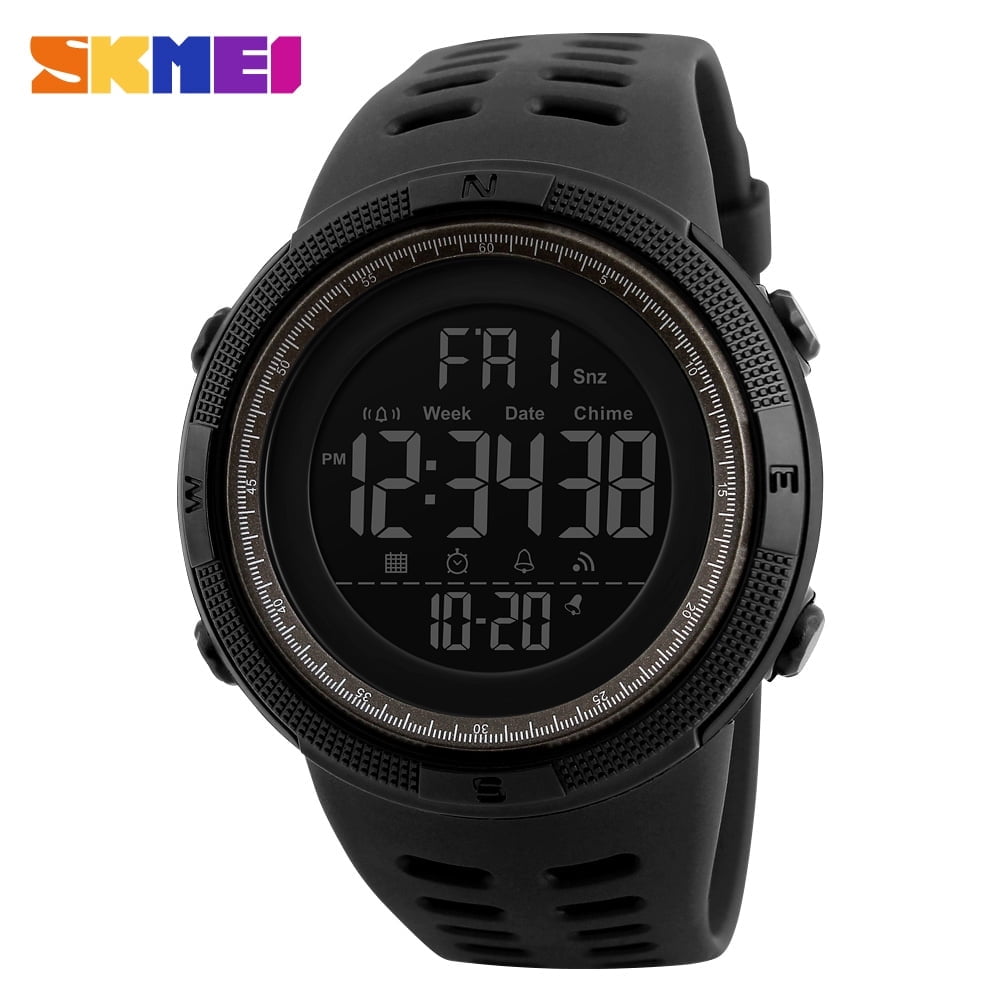 SKMEI Men's Water Resistant Digital Sports Watch with Stopwatch, Alarm ...