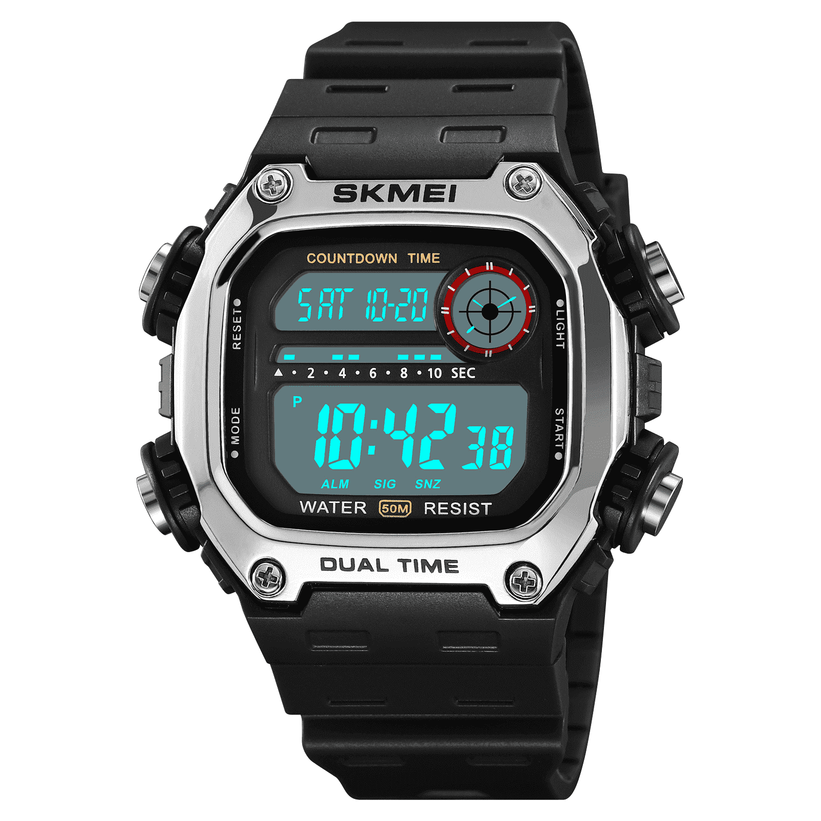 SKMEI Men's Sports Watch, Waterproof Watch with Stopwatch Countdown ...