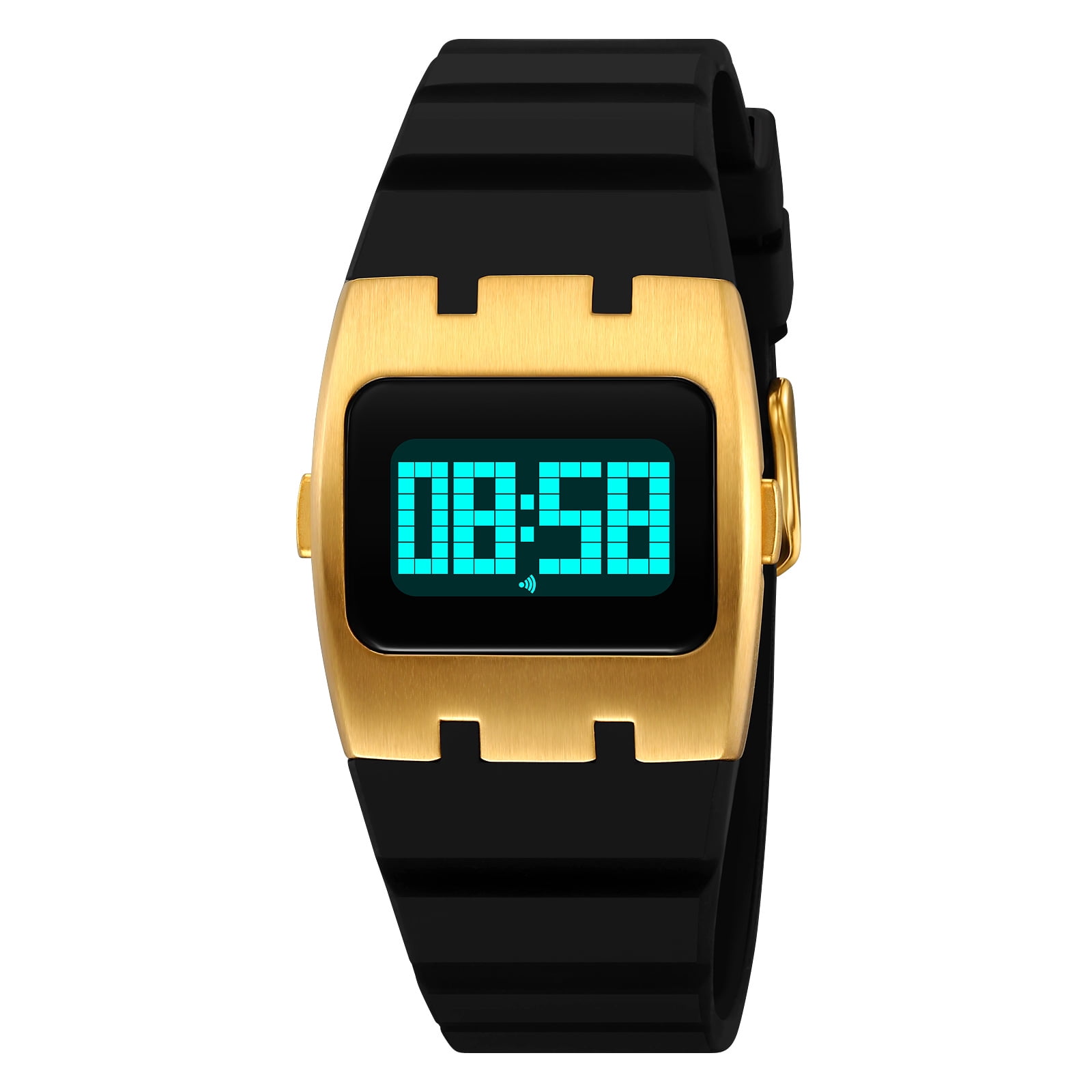 SKMEI Men's Square Digital Watch – Waterproof EL Backlight Wristwatch ...