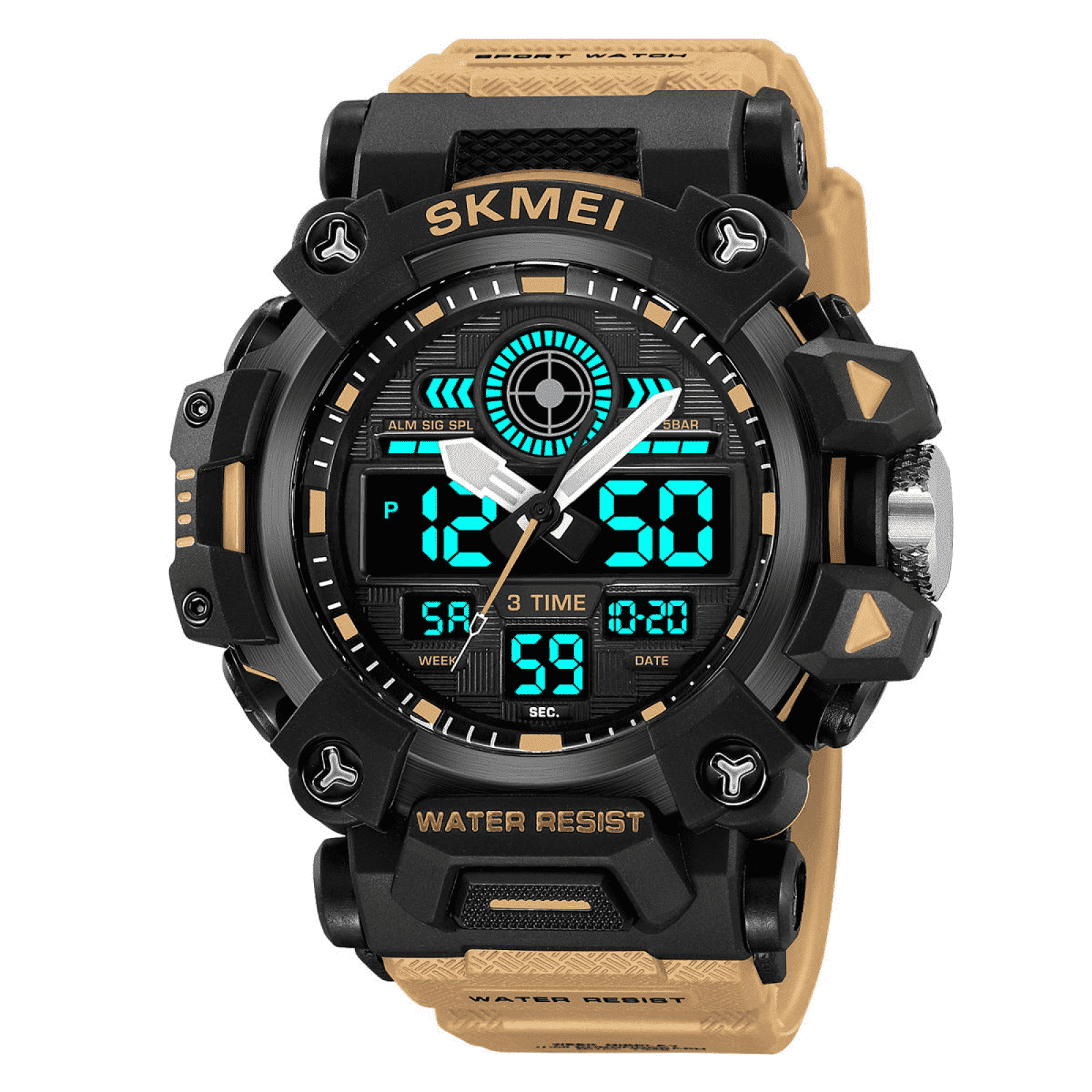 Explojoy Men's Tactical Digital Sport Watch – Waterproof Analog-Digital ...