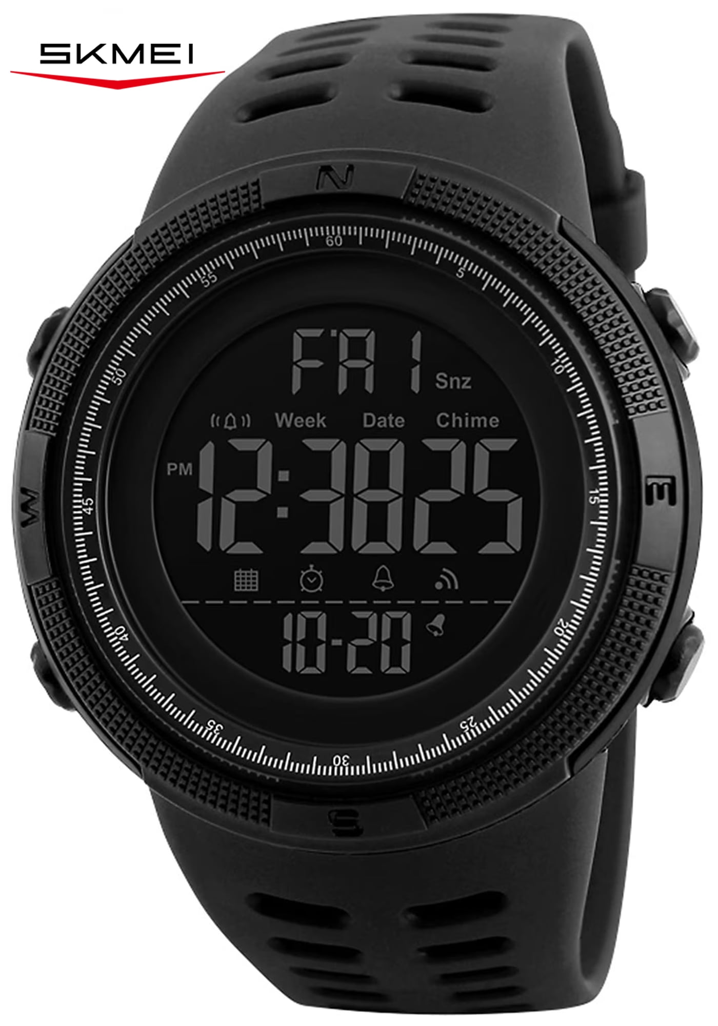 SKMEI Men's Digital Sport Watch, Waterproof, Alarm, Backlight, Black ...