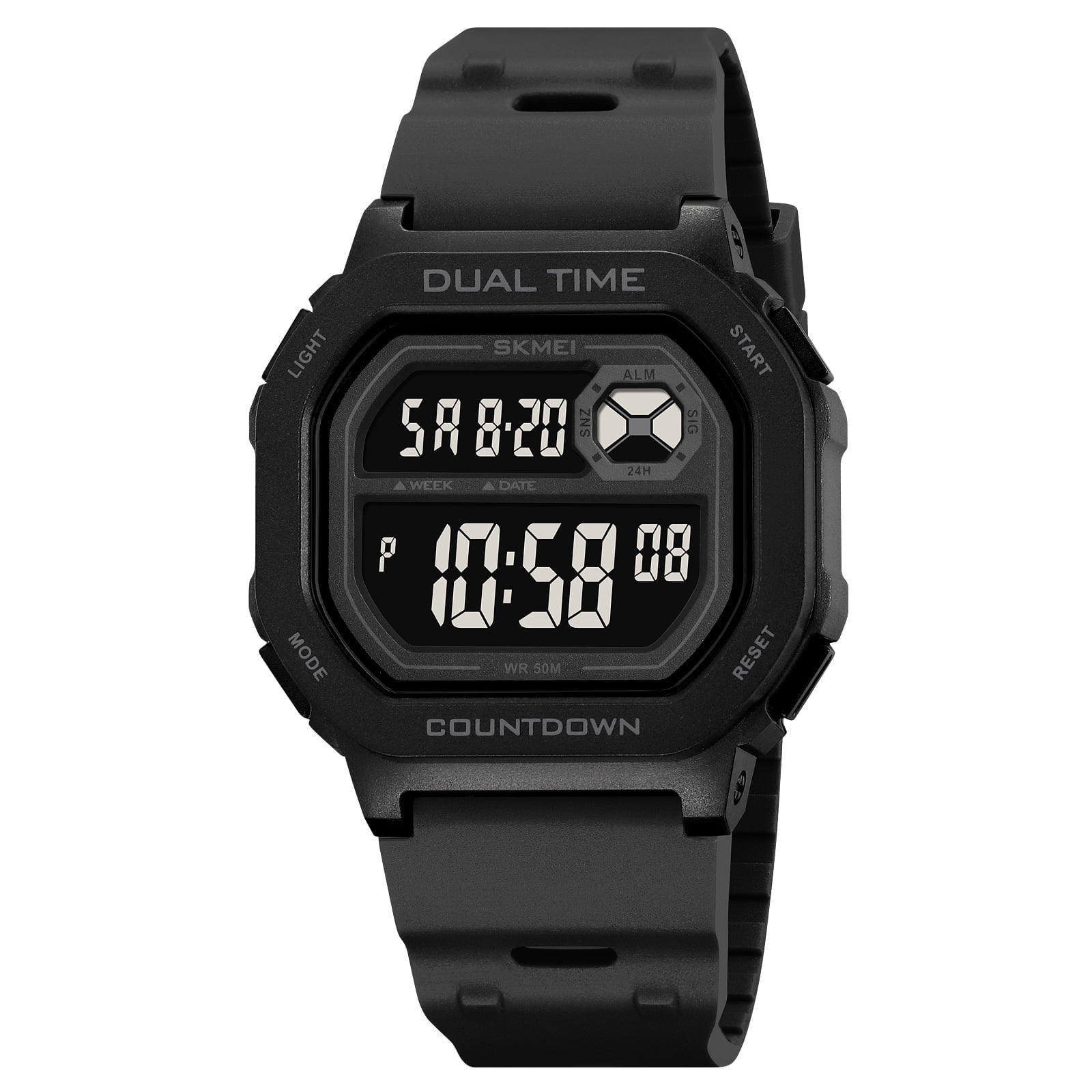 SKMEI Mens Digital Watch Square Sports Military Watches Waterproof ...