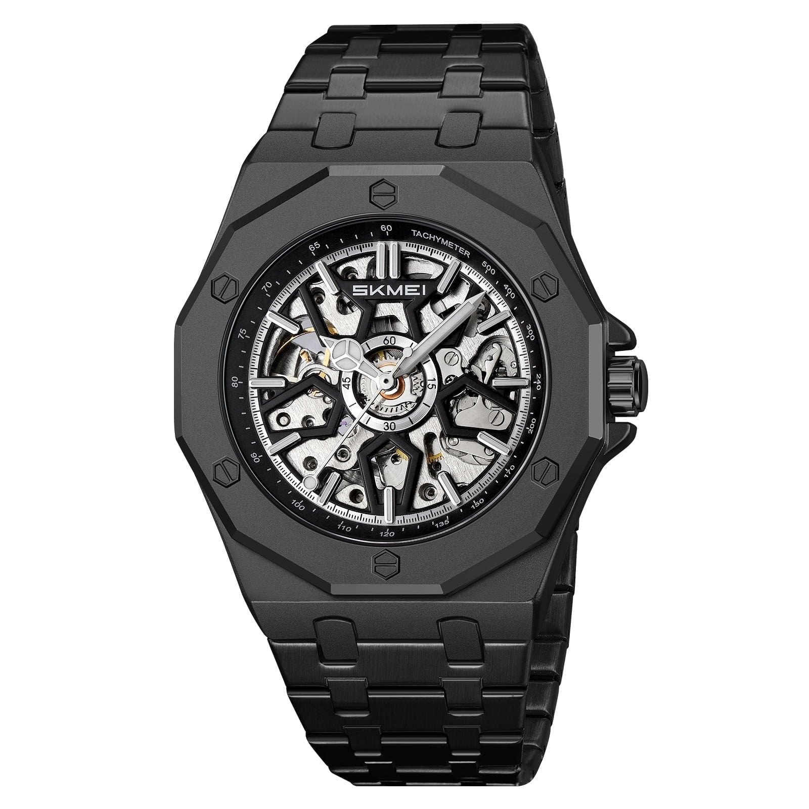 SKMEI Mens Luxury Skeleton Automatic Mechanical Wrist Watches Business ...