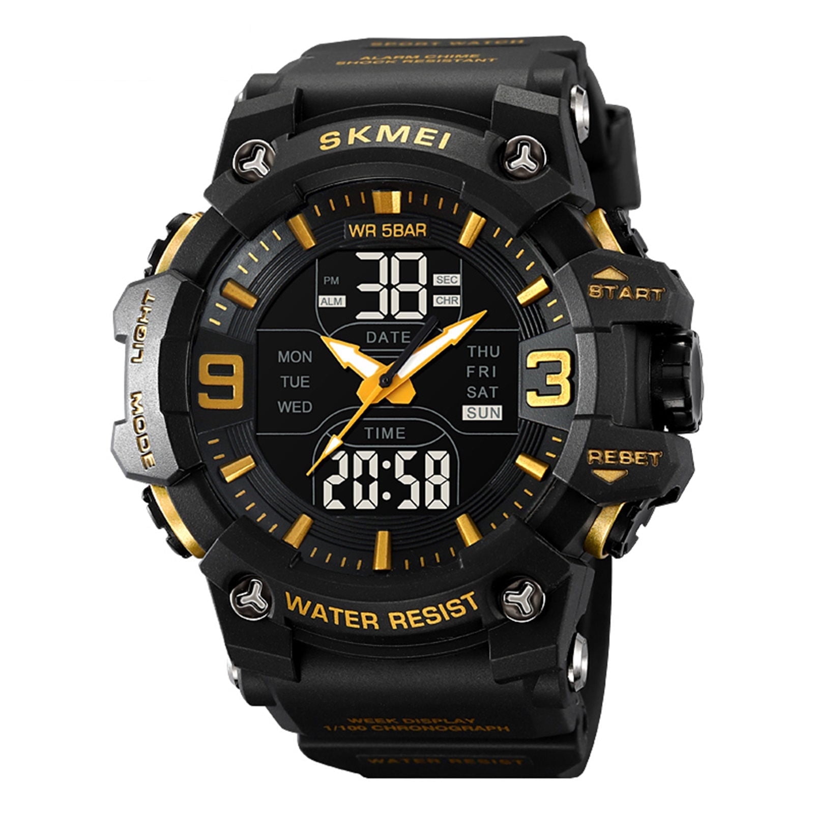 SKMEI Mens Sports Watch Large Face Military Watches for Men Waterproof ...