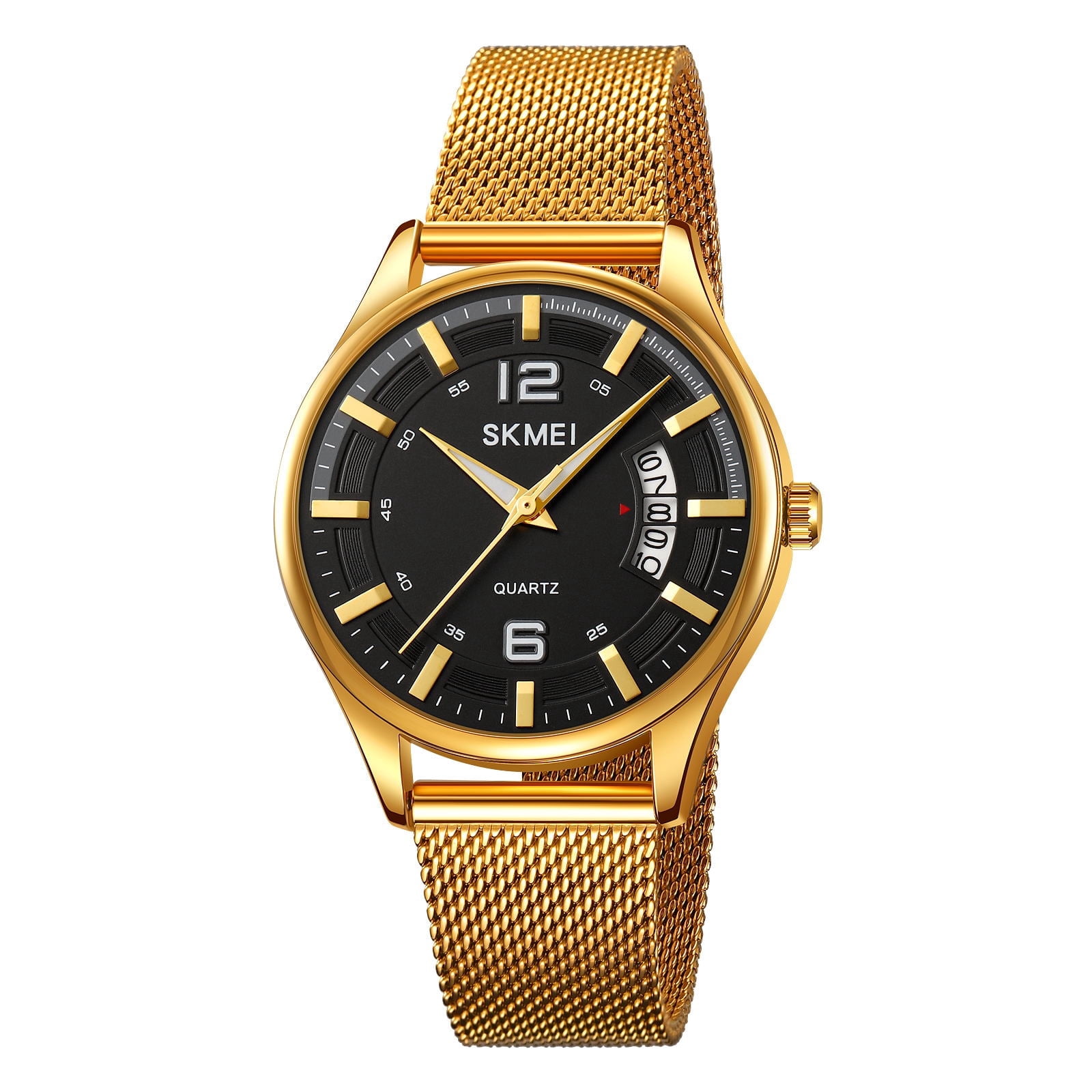 SKMEI Mens Watch Fashion Minimalist Quartz Analog Mesh Stainless Steel ...