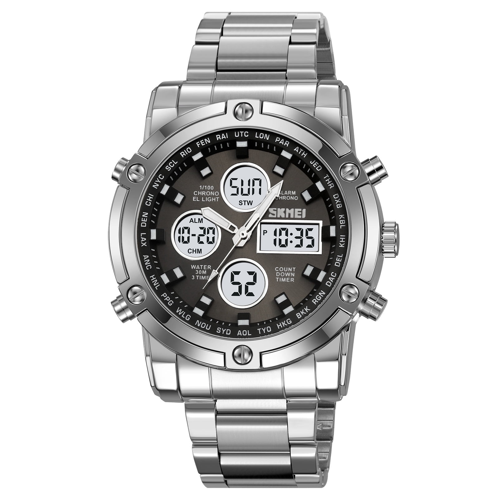 SKMEI Mens Wrist Watch, Waterproof Military Analog Digital Watches with ...