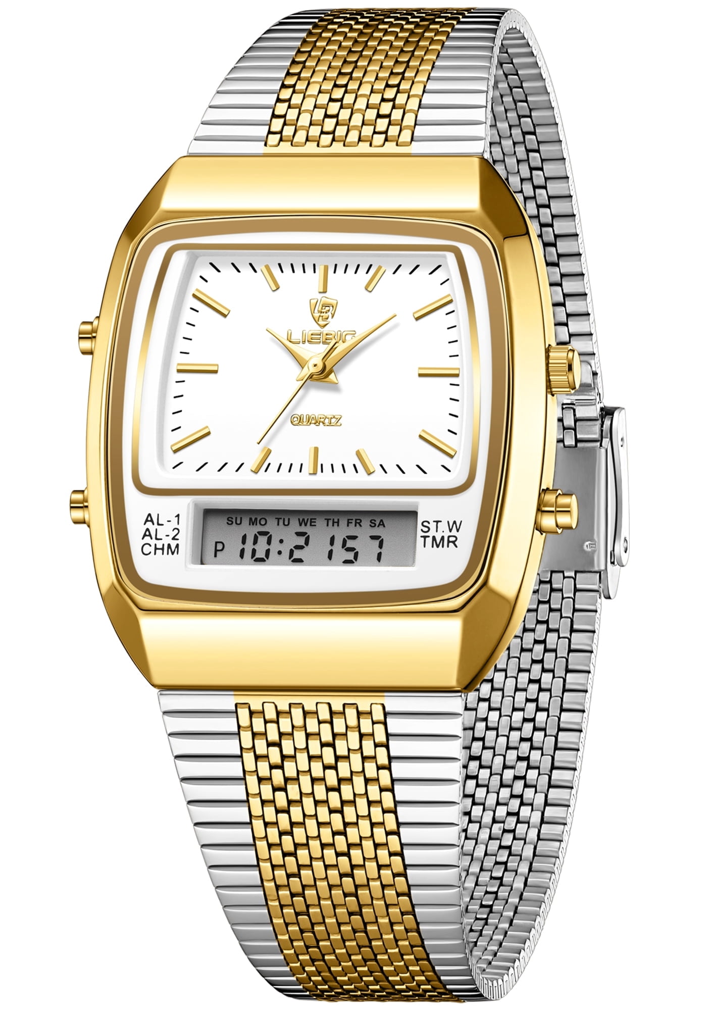 SKMEI Watch for Men Retro Analog Digital Watches Square Dual Display ...