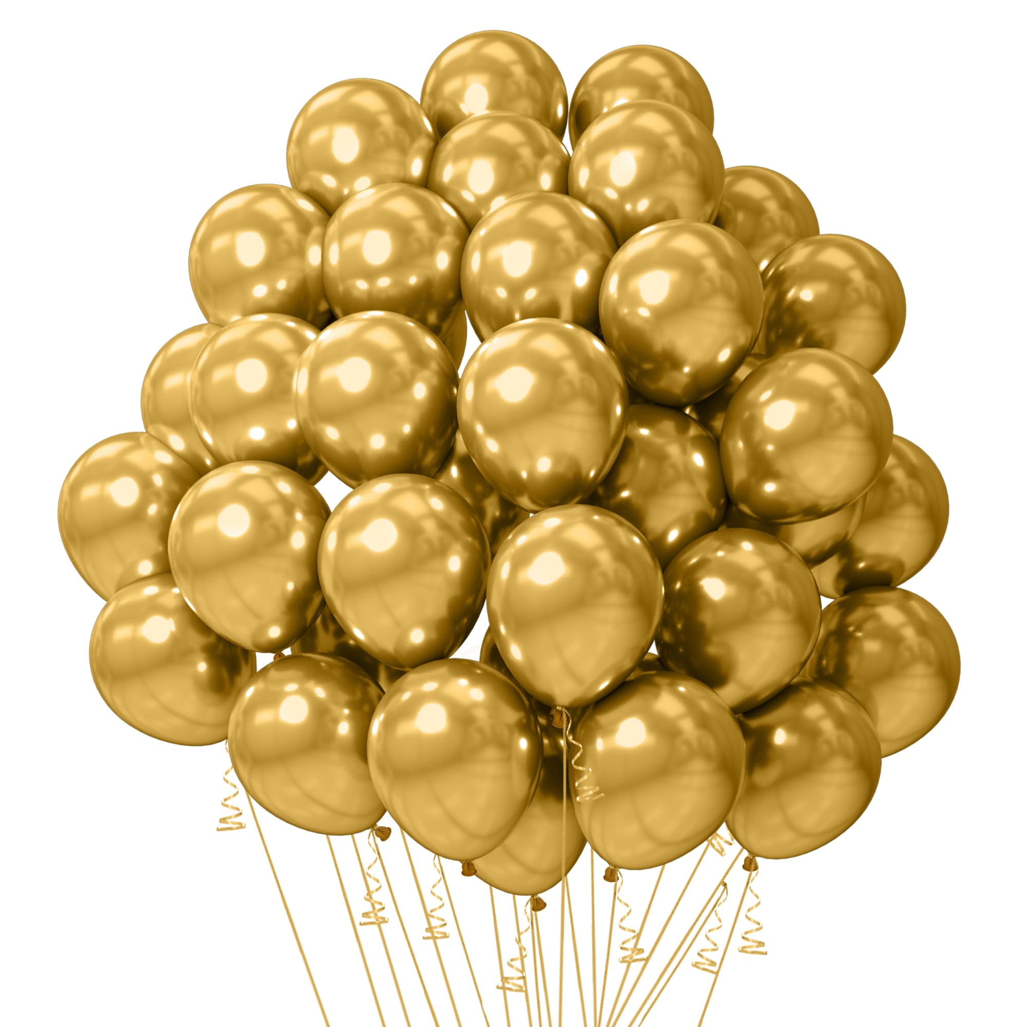 SKMOO Gold Metallic Balloons, 50 PCS, 12 Inch, for Arch Decoration, Birthday, Wedding, Baby ...