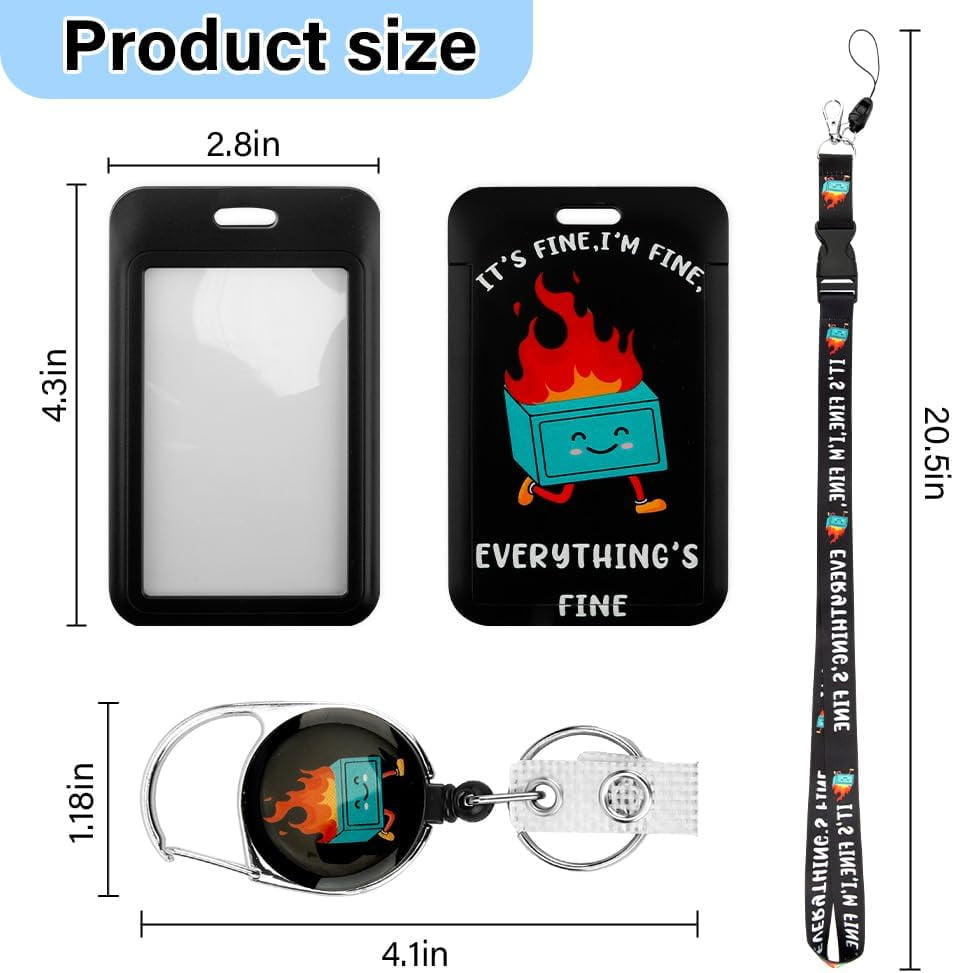 SKMOO ID card hanging rope, retractable badge clip, cute detachable ...