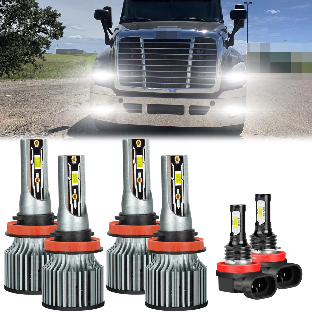 SKN Fit For Freightliner Cascadia Commercial Truck (2008-2016) LED ...