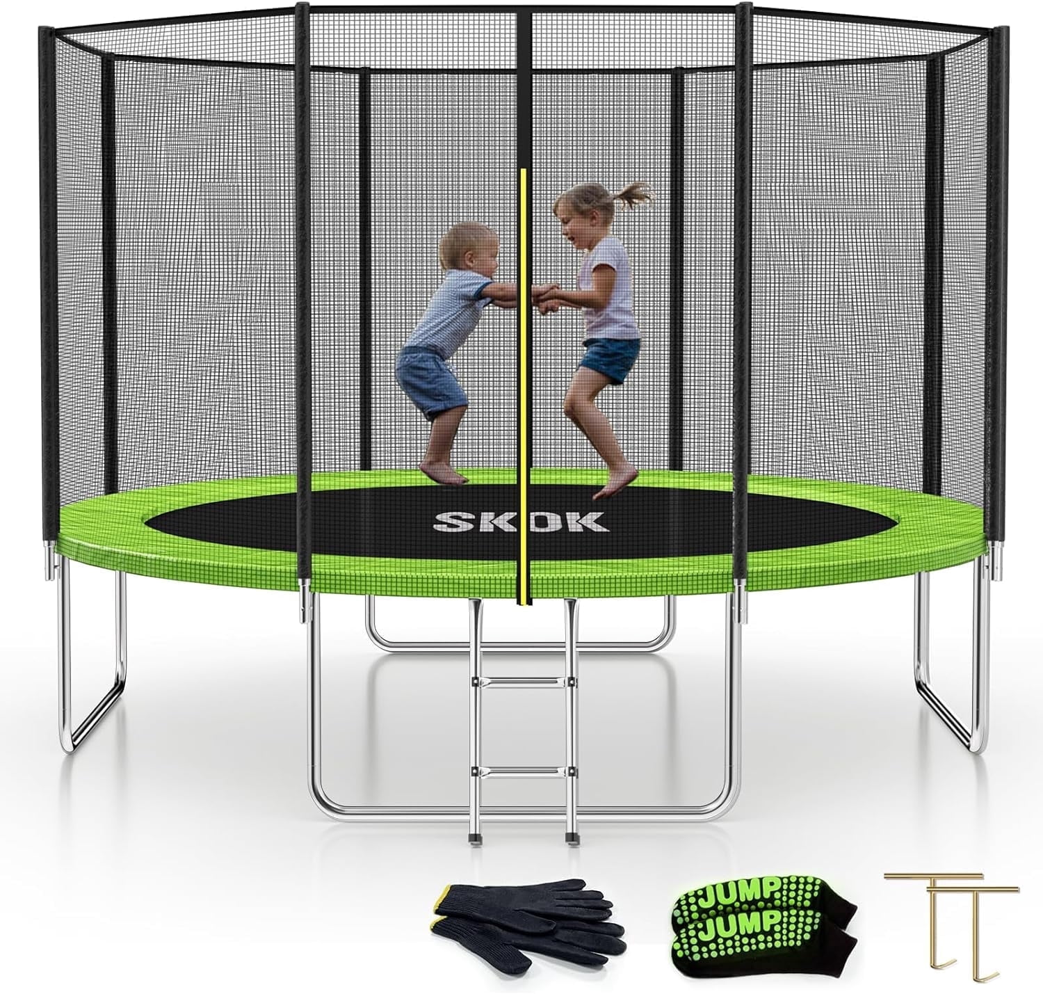 SKOK 12FT Trampoline for Adults and Kids,800 lbs Capacity Heavy Duty ...