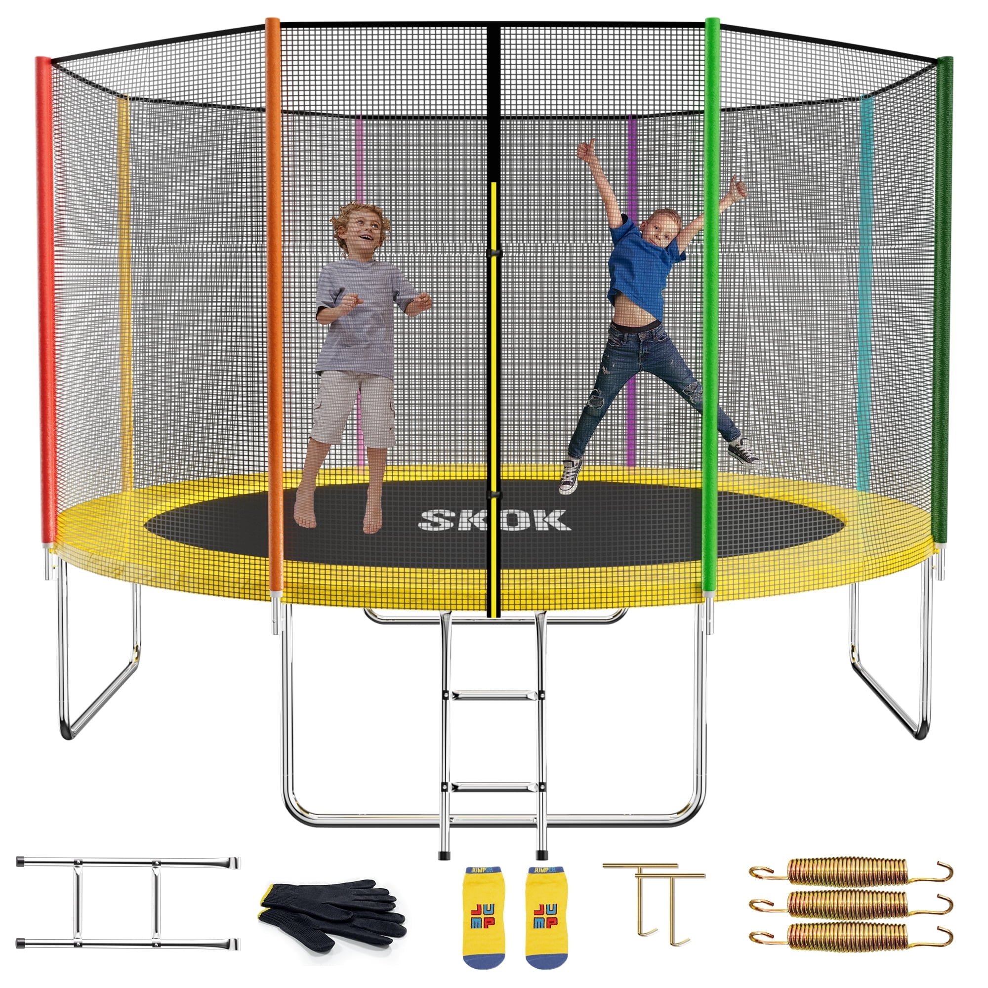 SKOK 12FT Trampoline with 800LBS Capacity and Ladder for Kids&Adults ...