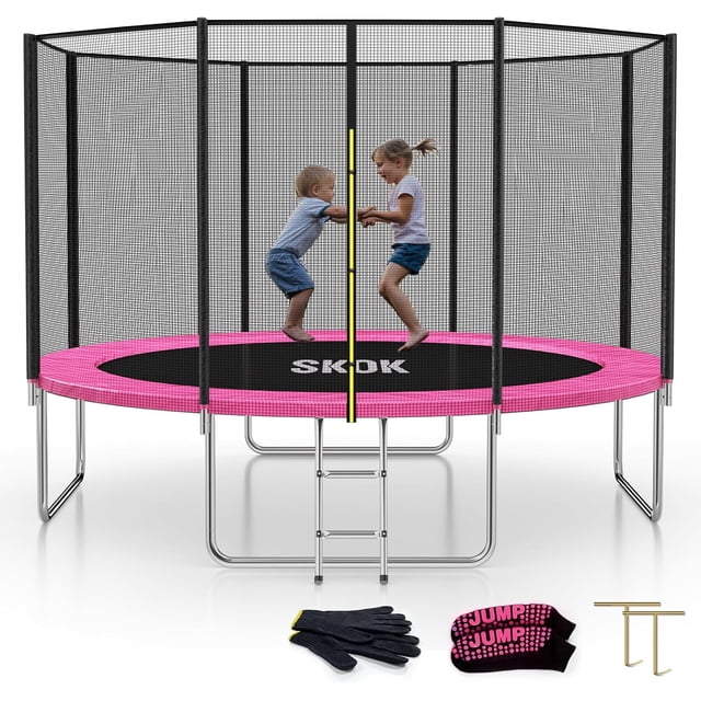 SKOK 12FT Trampoline with 800LBS Capacity and Ladder for Kids&Adults ...