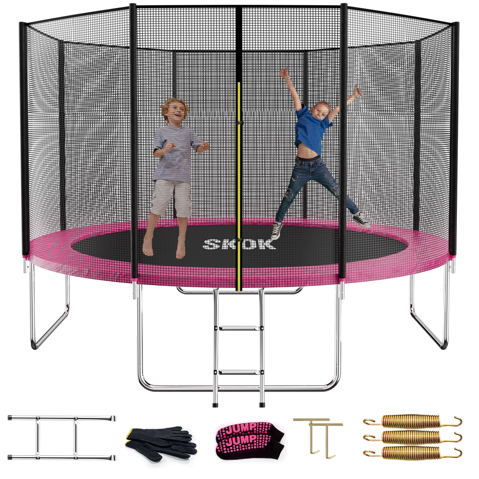 SKOK 12FT Trampoline with 800LBS Capacity and Ladder for Kids&Adults ...